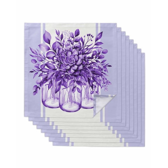 Eucalyptus Purple Cloth Napkins Set of 8 Reusable Dinner Napkins ...