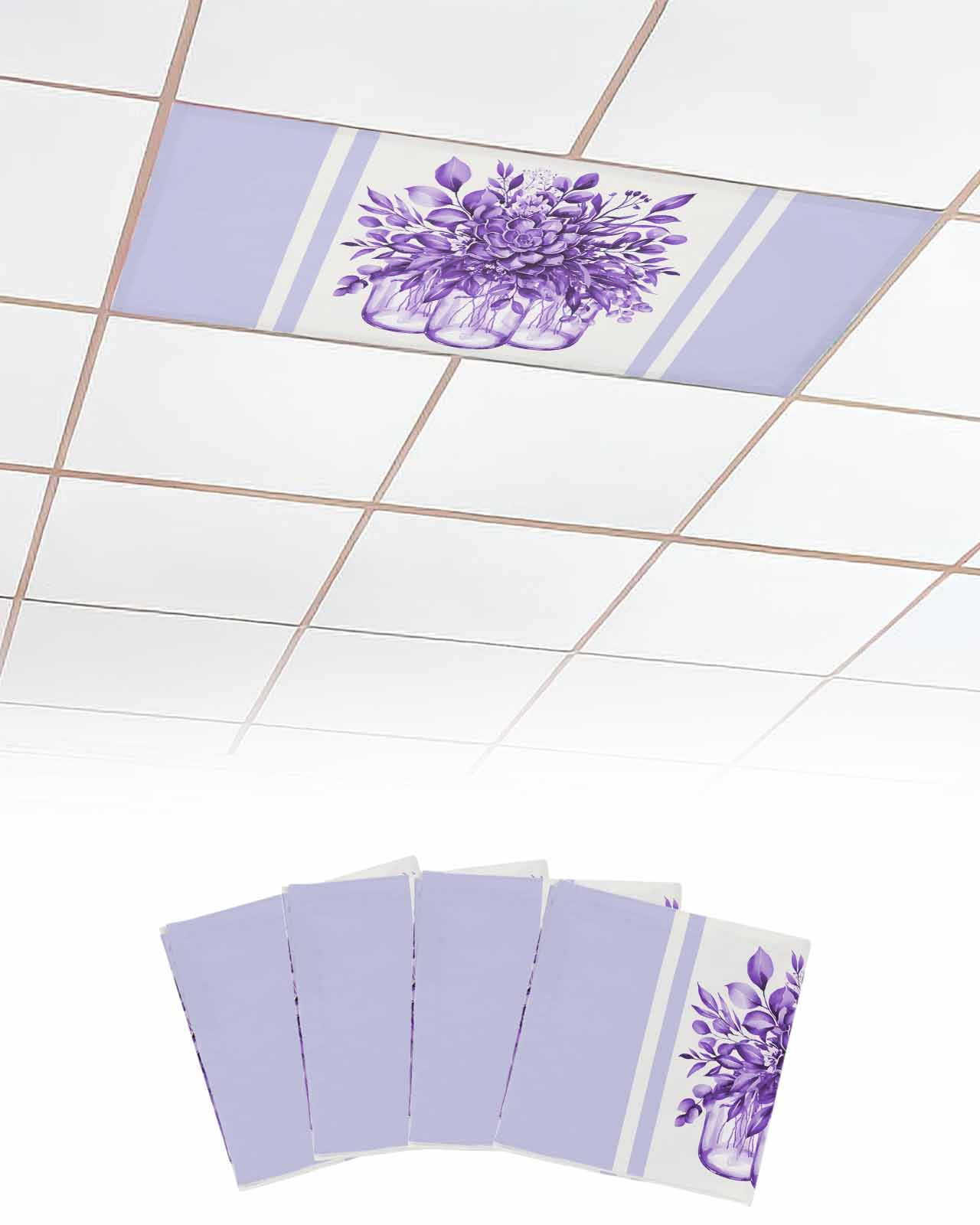 Eucalyptus Purple Fluorescent Light Covers for Ceiling Lights 4x2 feet ...