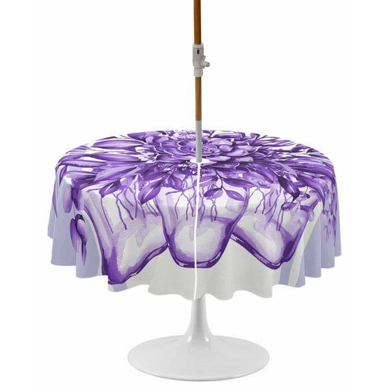 Eucalyptus Purple Round Outdoor Tablecloth, Waterproof Table Cloth ...