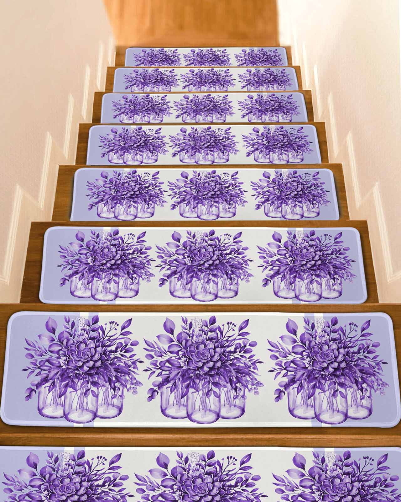 Eucalyptus Purple Stair Treads for Wooden Steps Indoor Runner Rug ...