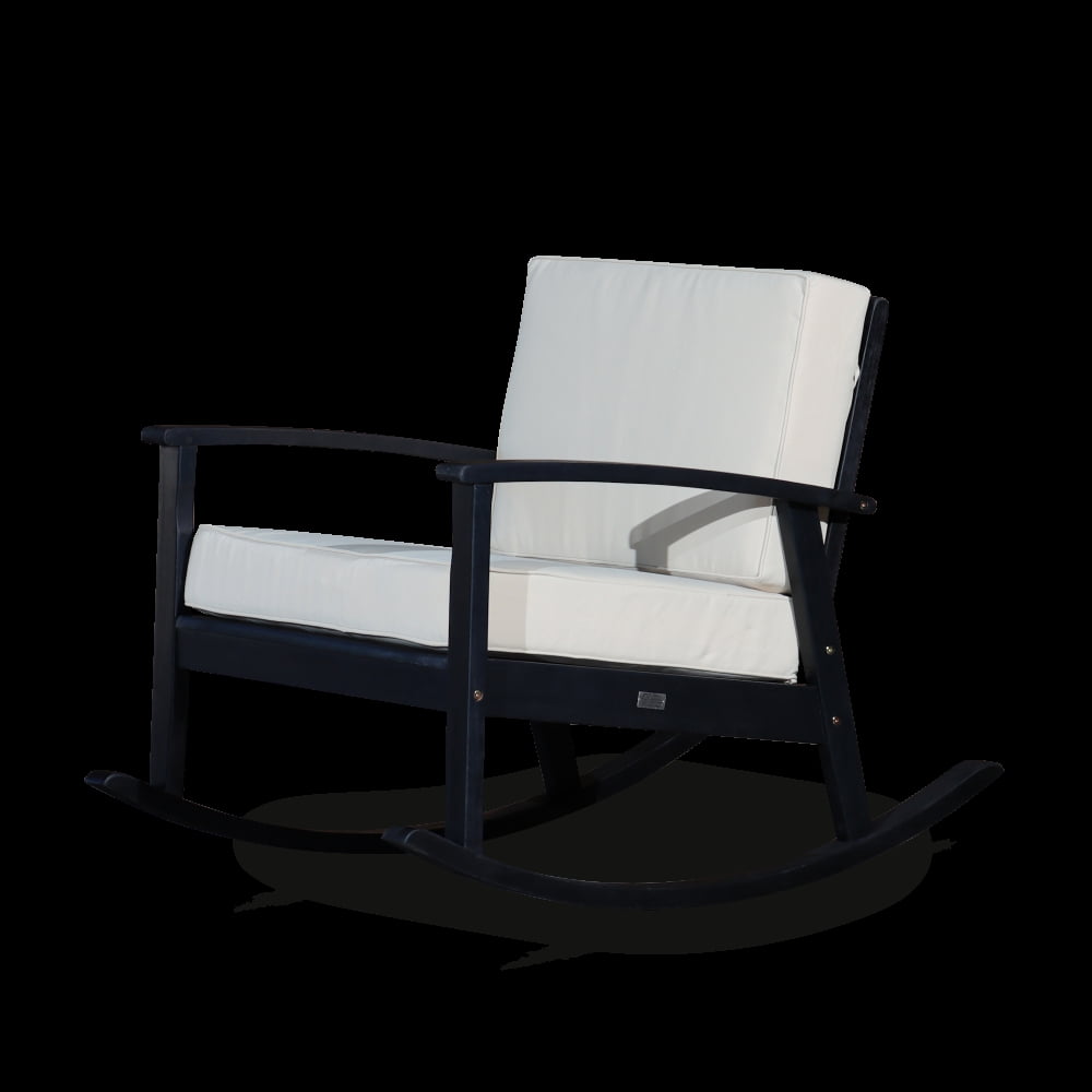 Eucalyptus Rocking Chair, Swing Armchair with Sand Cushions, Padded ...