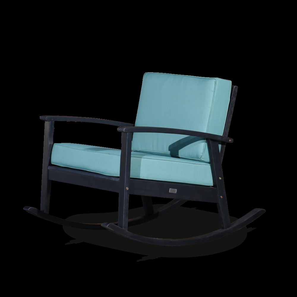 Eucalyptus Rocking Chair, Swing Armchair with Sand Cushions, Padded ...