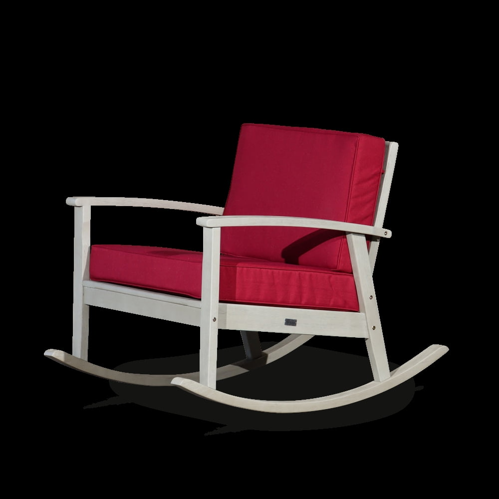 Eucalyptus Rocking Chair, Swing Armchair with Sand Cushions, Padded ...