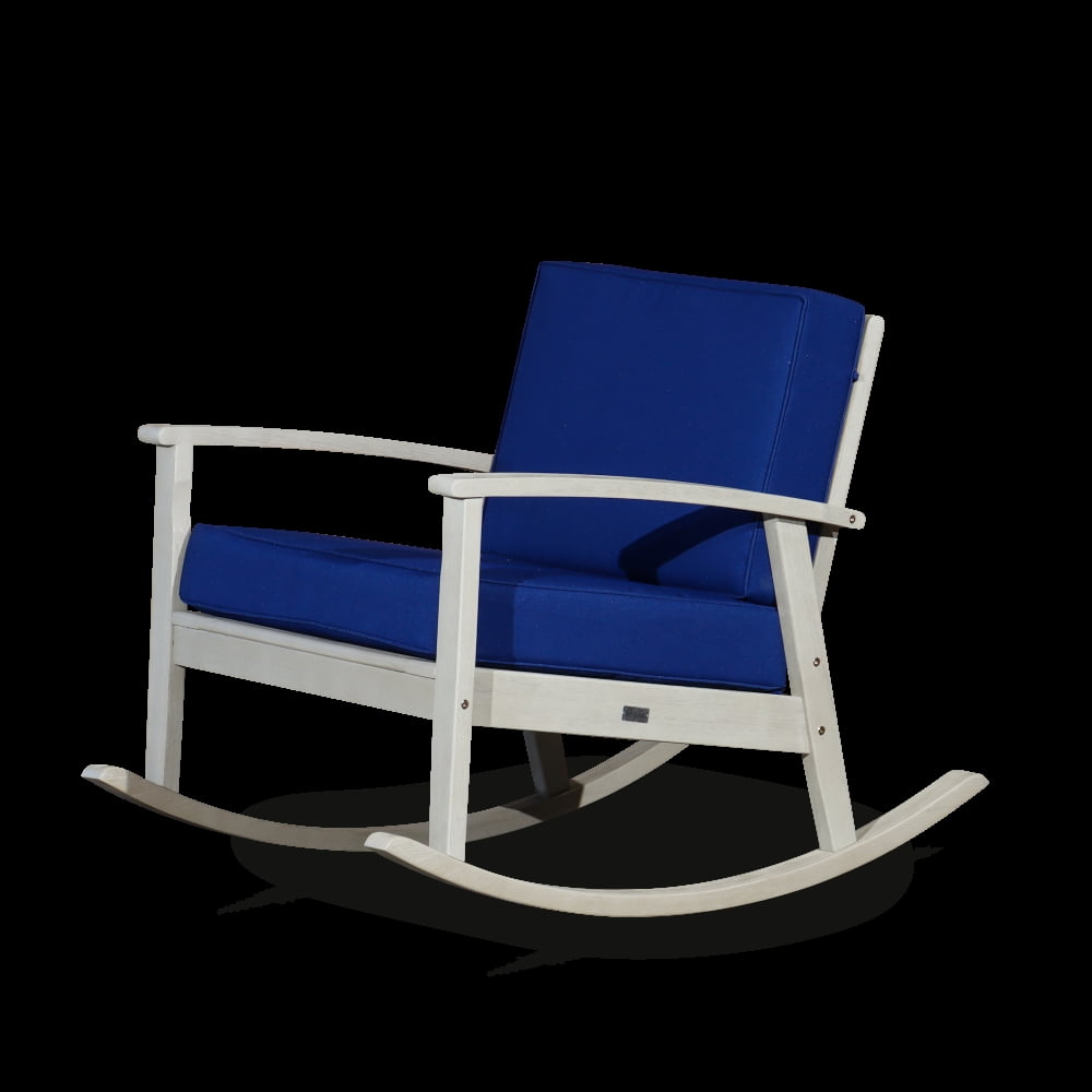 Eucalyptus Rocking Chair, Swing Armchair with Sand Cushions, Padded ...