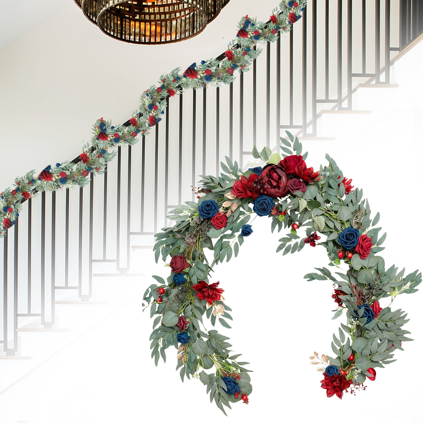 Eucalyptus Rose Garland Verdsylv 1 Piece Artificial Eucalyptus Vine ...