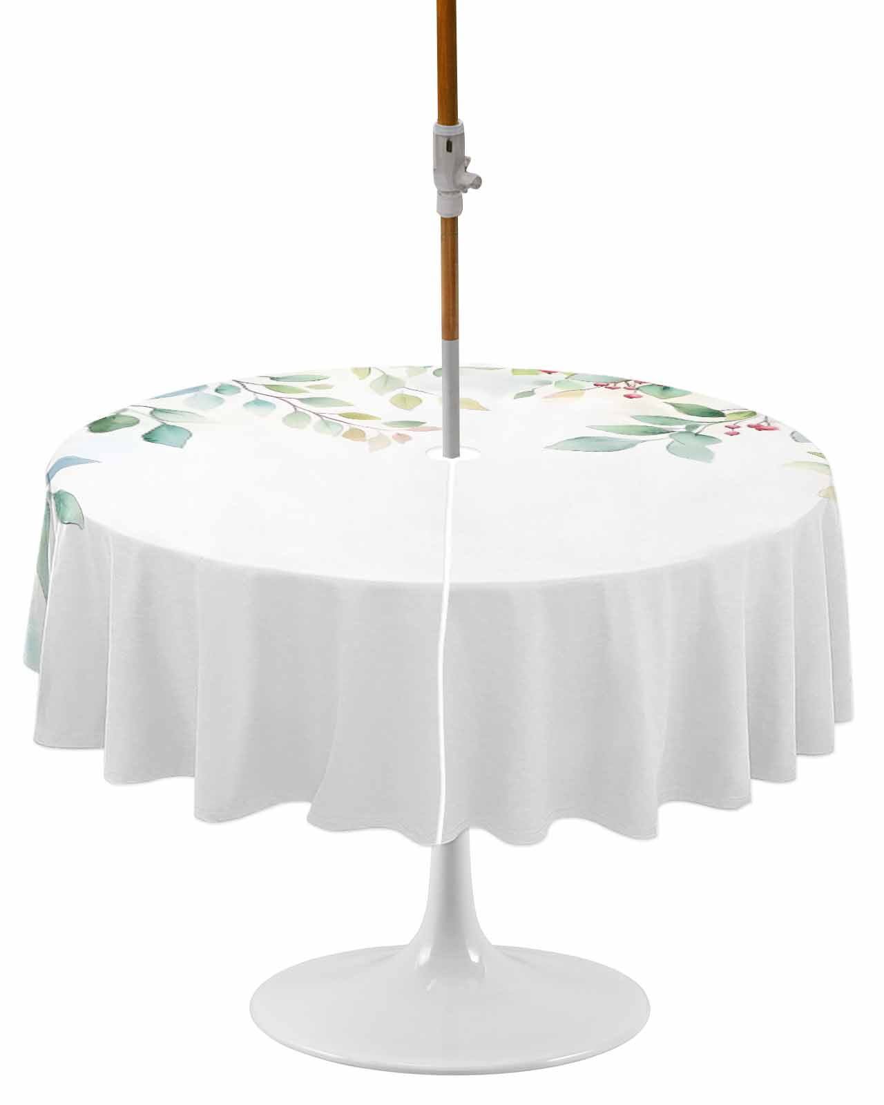 Eucalyptus Round Outdoor Tablecloth, Waterproof Table Cloth Cover with ...