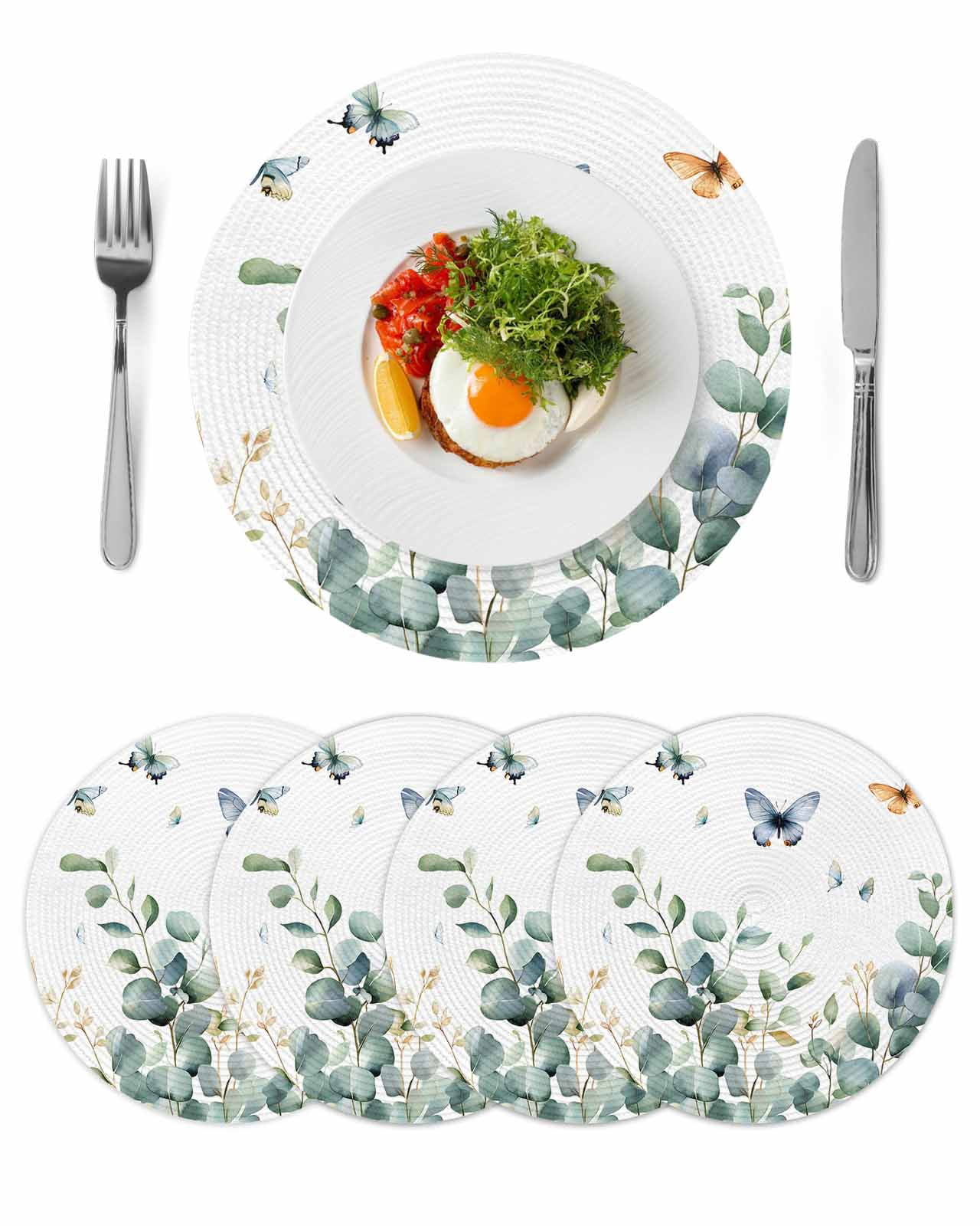 Eucalyptus Round Placemats Set of 4 for Dinning Tables,Heat-proof ...
