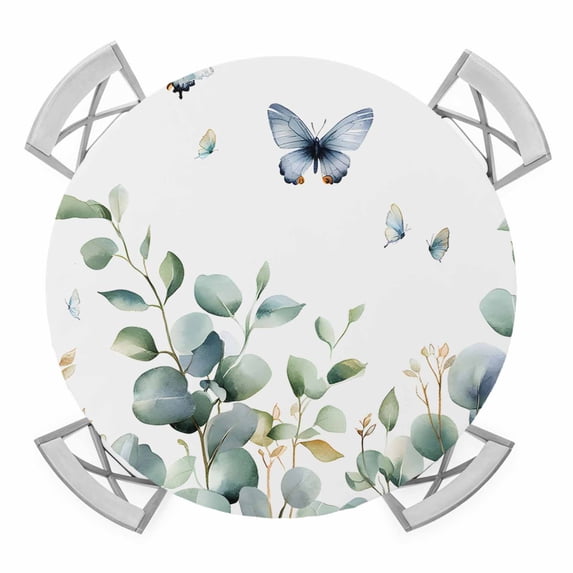 Eucalyptus Round Tablecloth for 45-54 Inch Tables,Fitted Table Cover ...