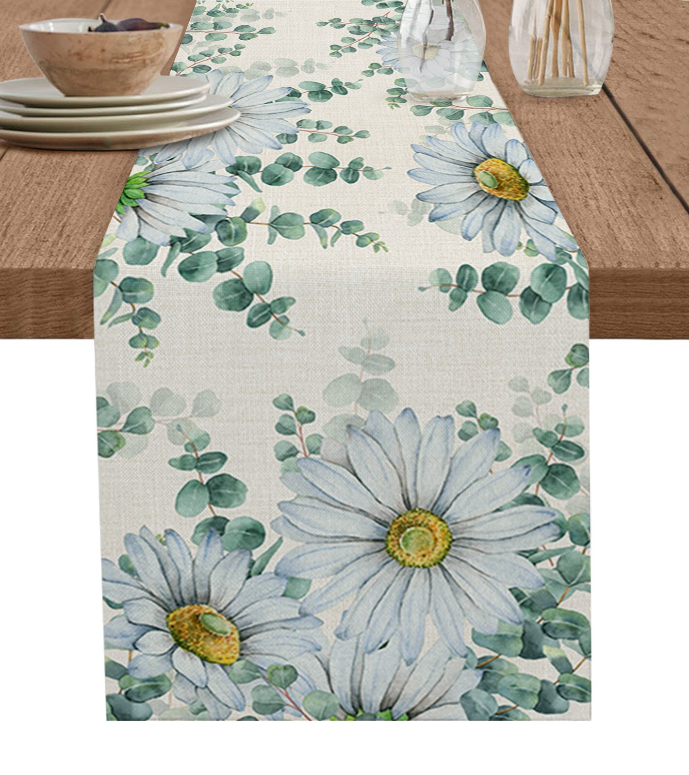 Eucalyptus Rustic Leaves Farm Hydrangea Wedding Decor Table Runners ...