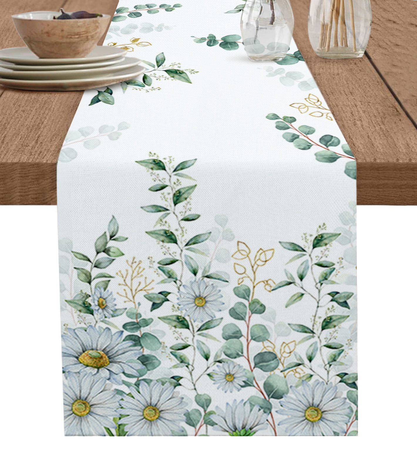 Eucalyptus Rustic Leaves Farm Hydrangea Wedding r Table Runners Coffee ...