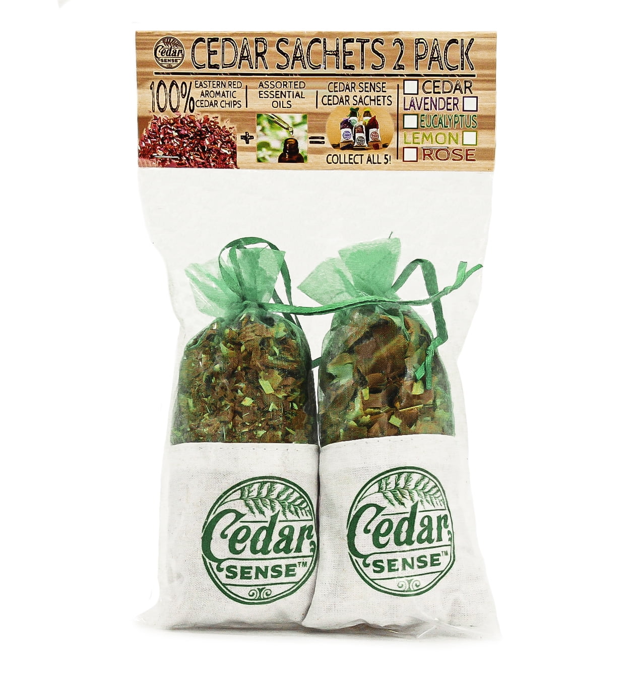 Eucalyptus Sachets - 2 Pack - Cedar Sense - Cedar Scent for Closets ...