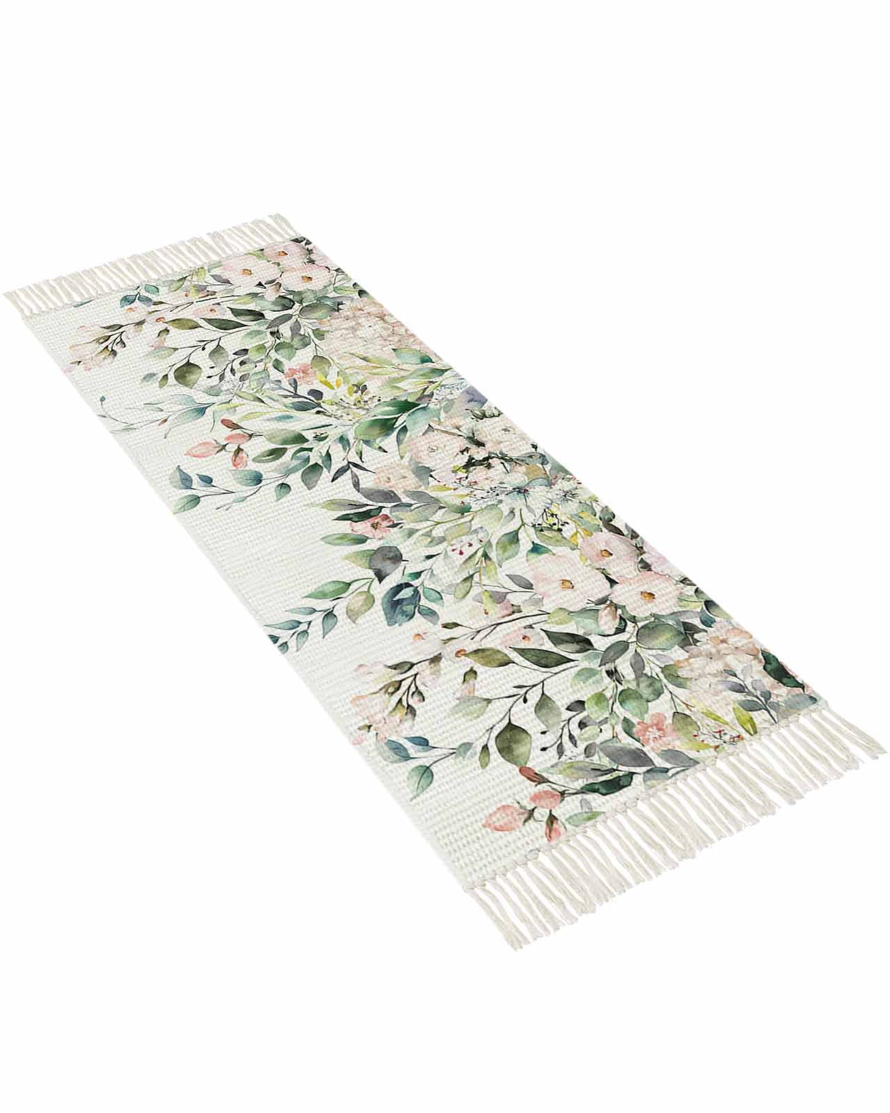 Eucalyptus Sage Green Hallway Runner Rug 2'x6',Laundry Room Washable ...