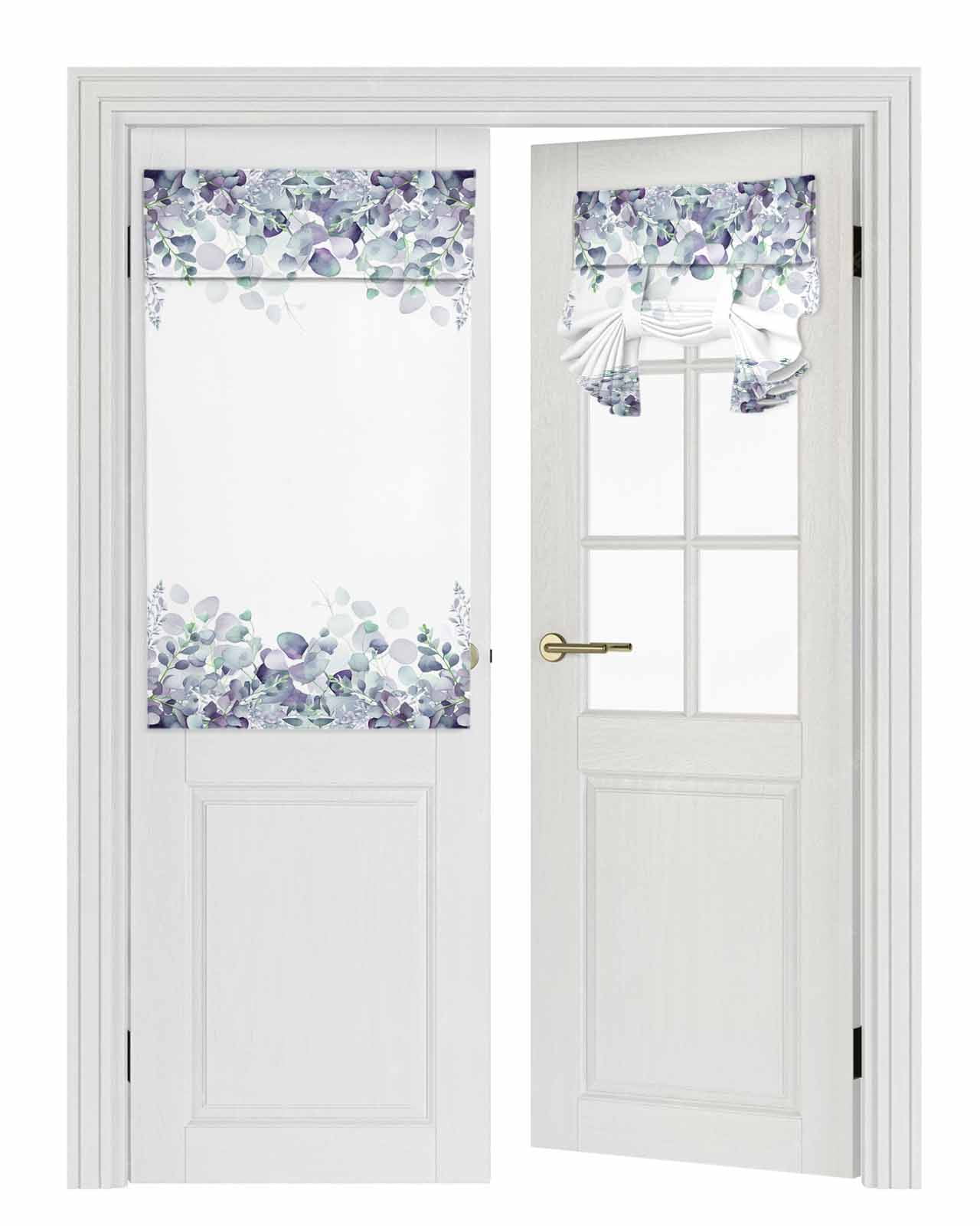 Eucalyptus Spring French Door Curtain Privacy Blackout Door Curtains ...