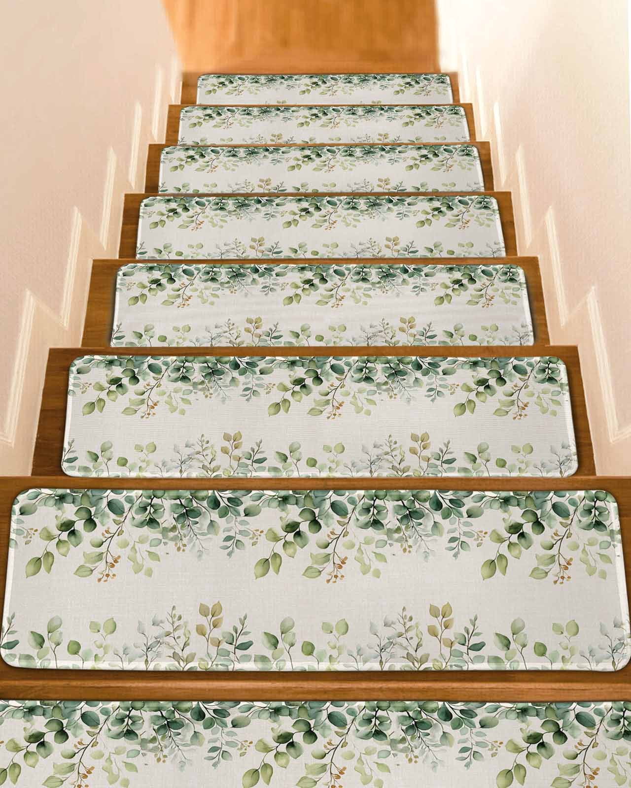 Eucalyptus Stair Treads for Wooden Steps Indoor Runner Rug Carpet ...