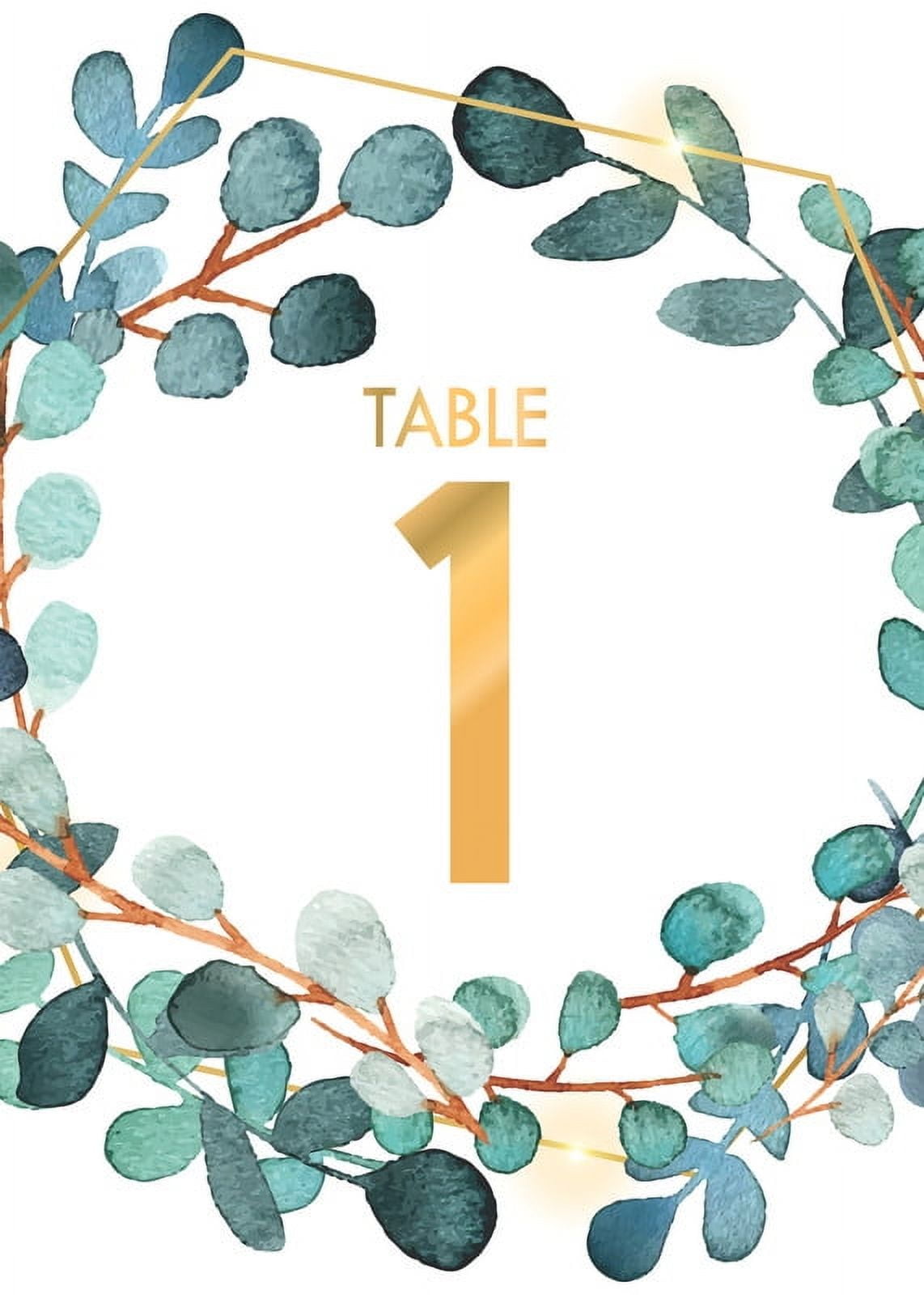 Eucalyptus Table Cards Number 1-100 Double Sided For Wedding Reception ...