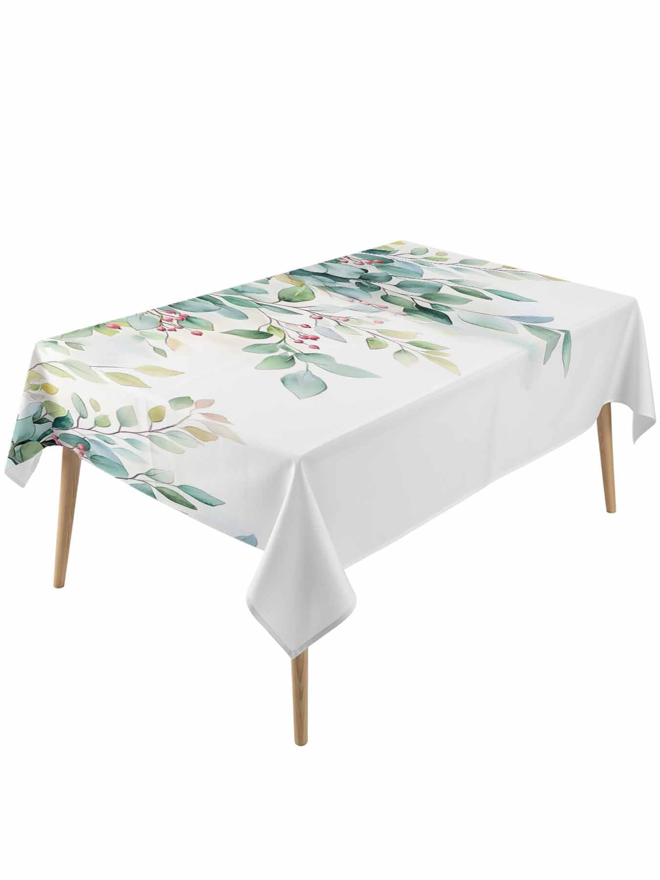 Eucalyptus Table Cloth, Leaf Branch Nature Fruit Spring Summer ...