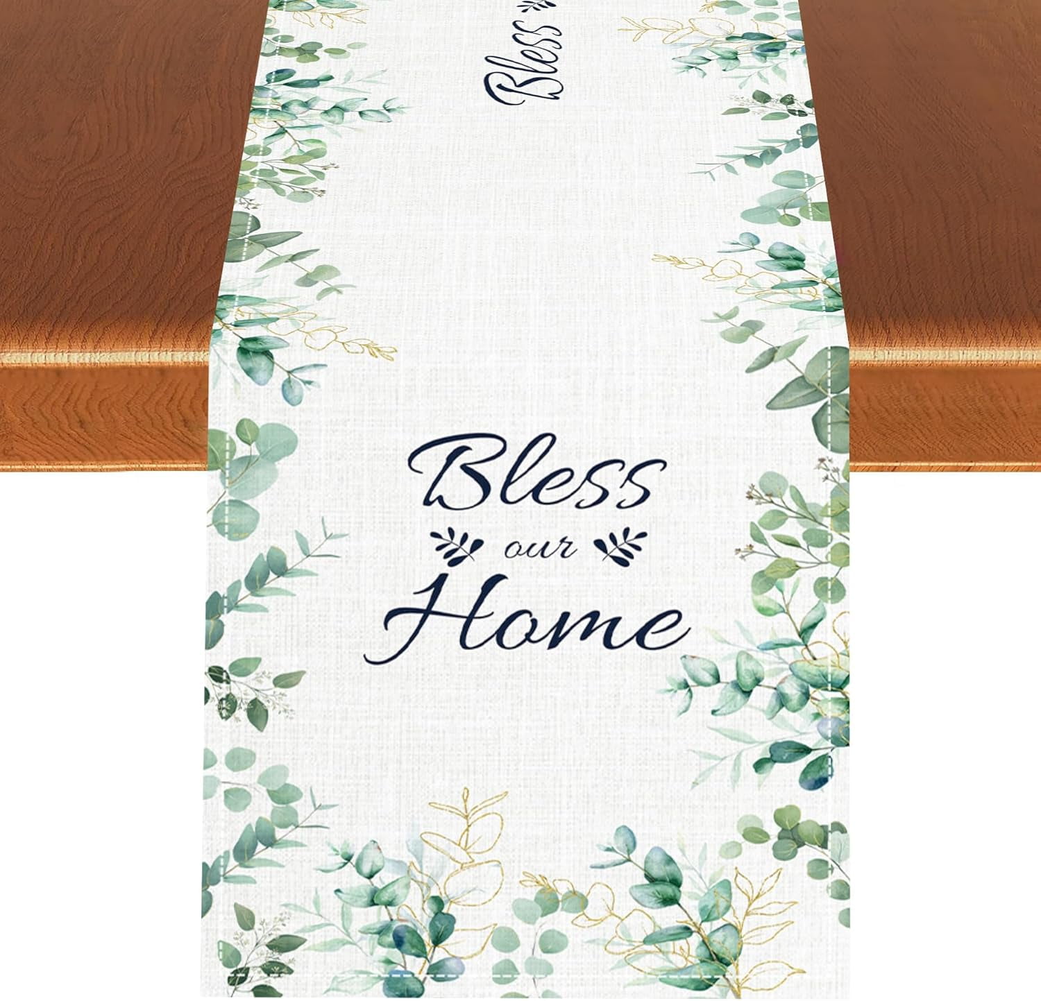 Eucalyptus Table Runner, Seasonal Floral Sage Blue Spring Summer Green ...