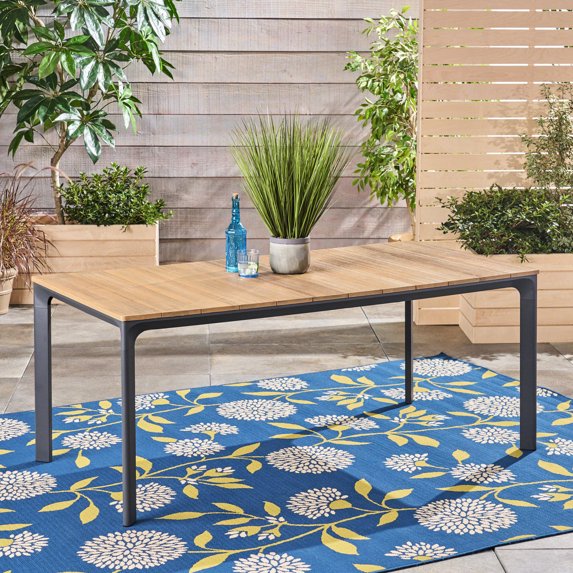 Eucalyptus Topped Dining Table | Modern Flair with Aluminum Frame ...
