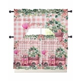 Eucalyptus Trucks Swag Kitchen Curtains Sets for Windows 24 Inch Length ...