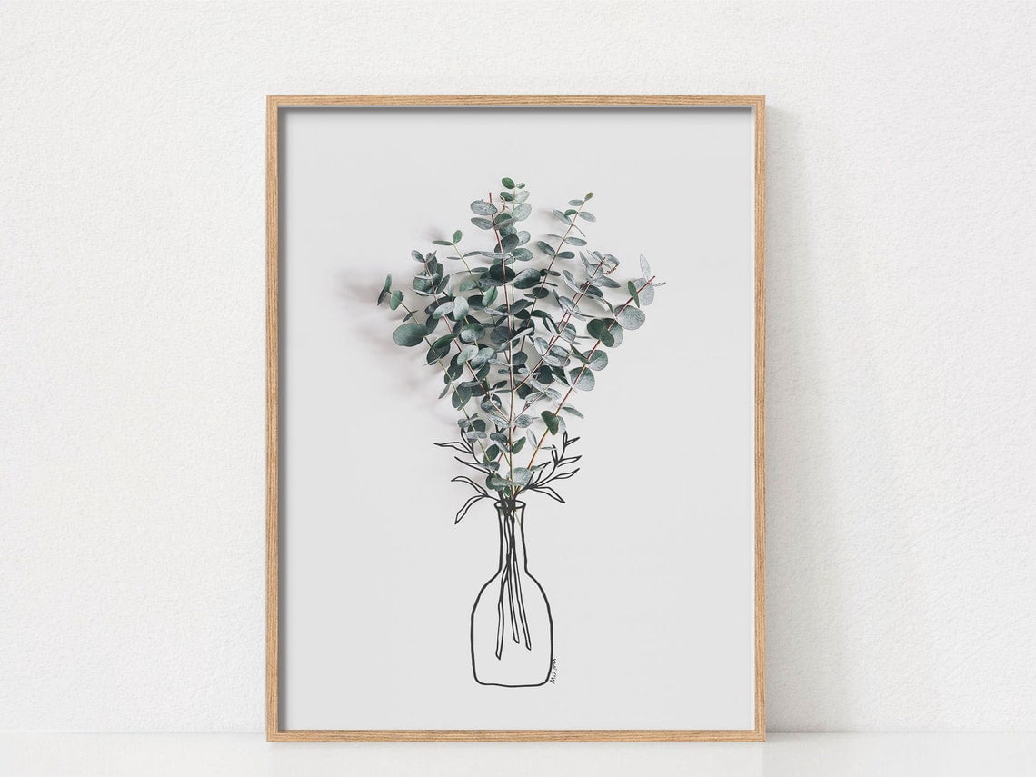 Eucalyptus Wall Art Eucalyptuseucalyptus Poster Farmhouse Decor ...