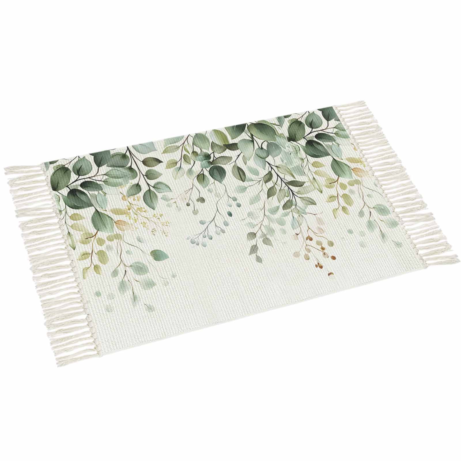 Eucalyptus Washable Bath Rug - 2x3 Entry Rug Washable Indoor Bathroom ...
