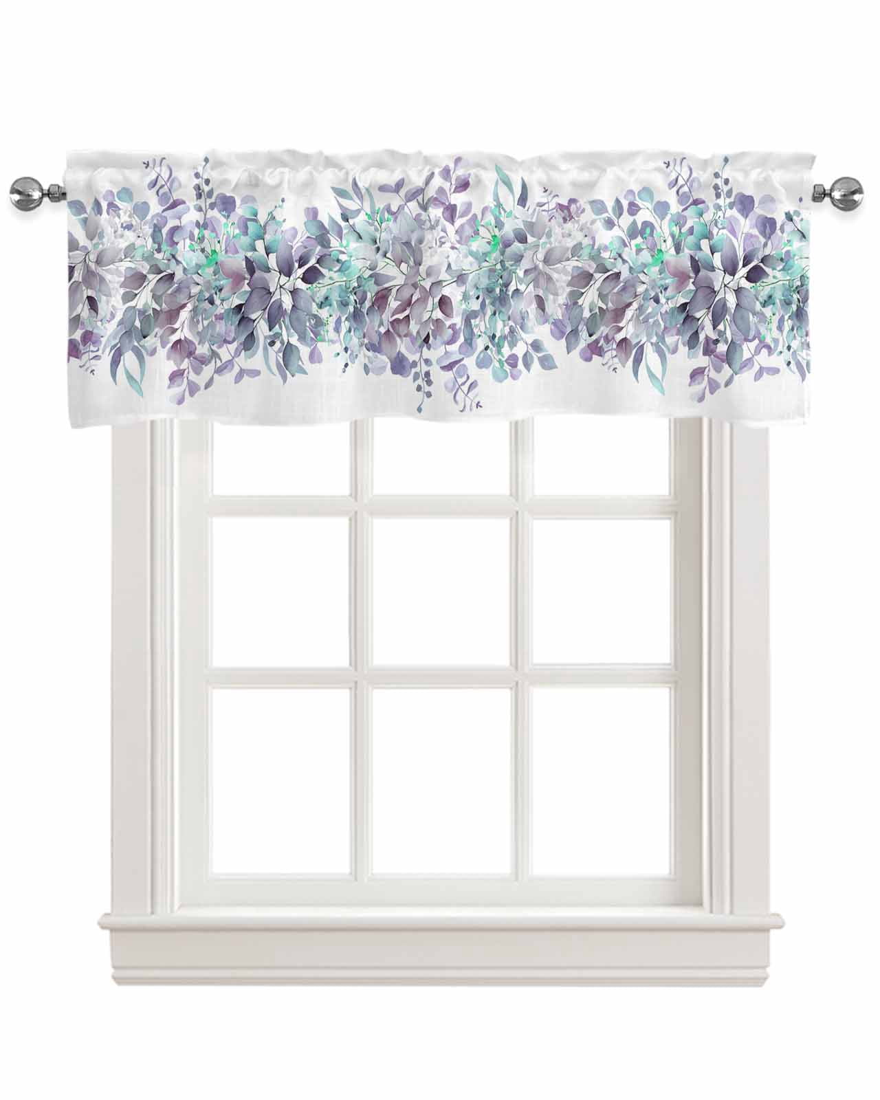 Eucalyptus White Linen Curtain Valance for Bedroom/Bathroom/Kitchen ...