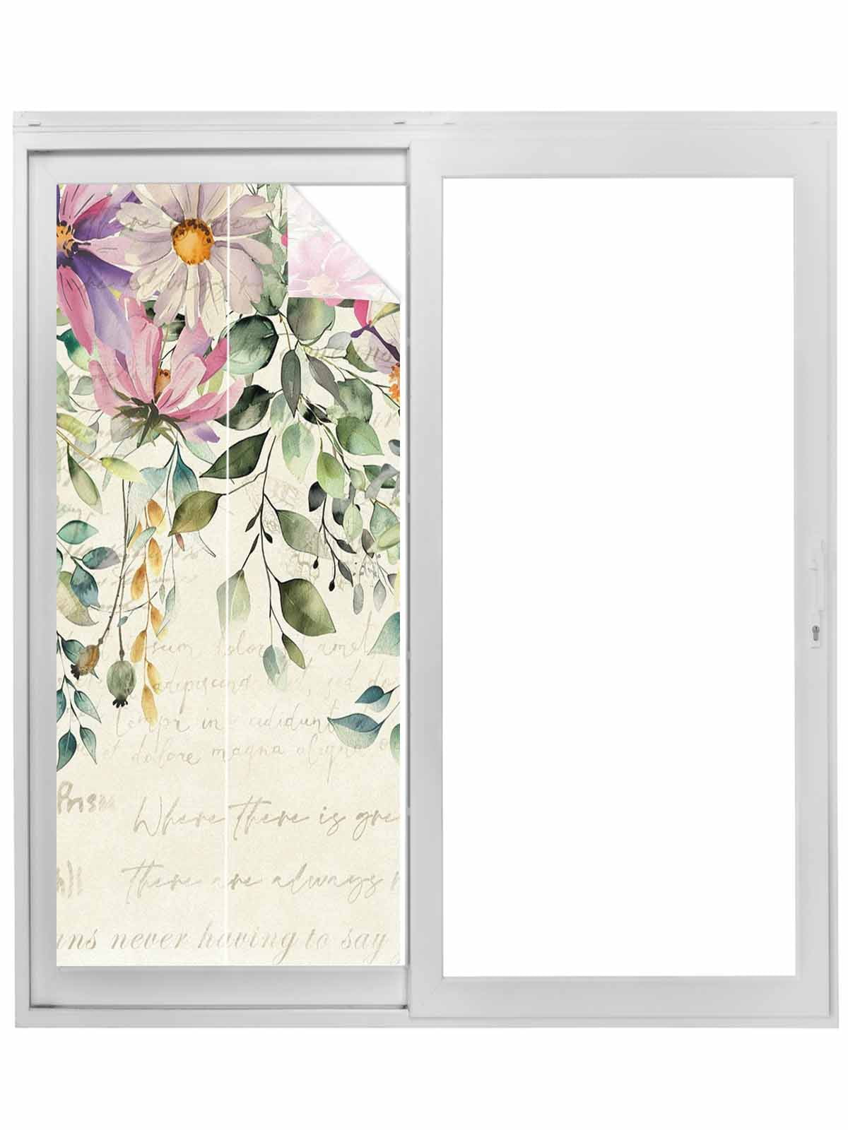 Eucalyptus Window Privacy Film Stained Glass Window Film Decorative ...