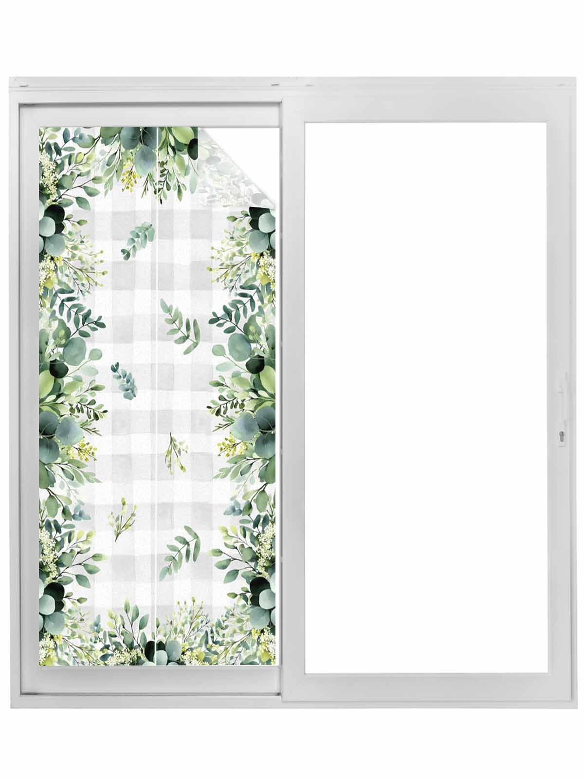 Eucalyptus Window Privacy Film Stained Glass Window Film Decorative ...