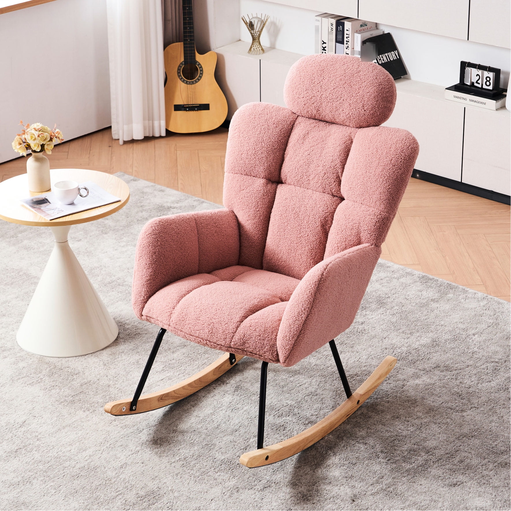 Eucalyptus Wood Legs, Floor Protection - Indoor Rocking Chair with High ...