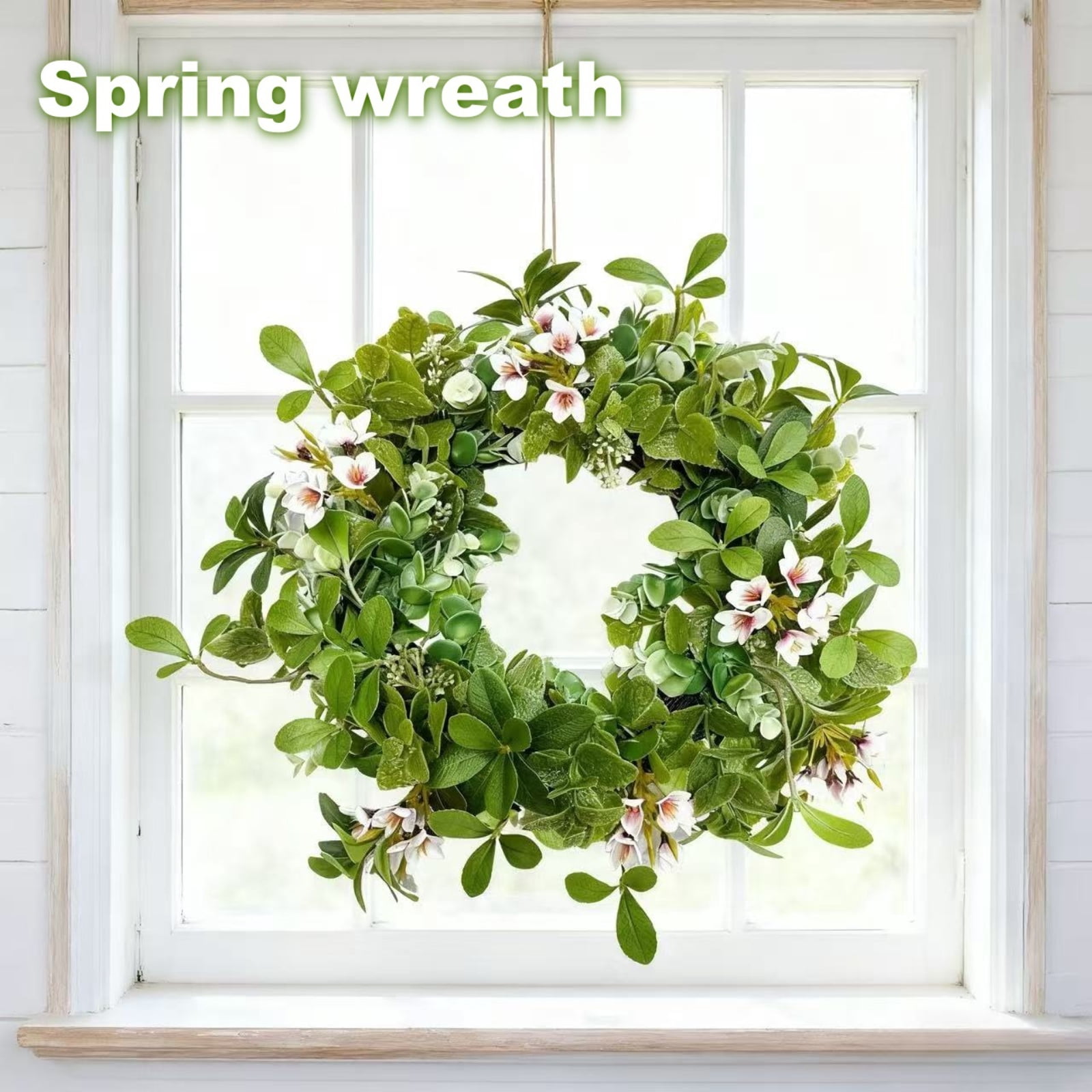 Eucalyptus Wreath for Front Door All Seasons 16 Inch, Spring Summer ...