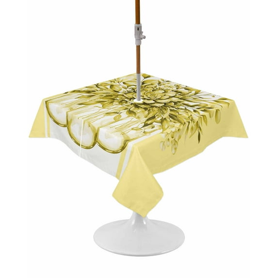 Eucalyptus Yellow Square Outdoor Tablecloth, Waterproof Table Cloth ...