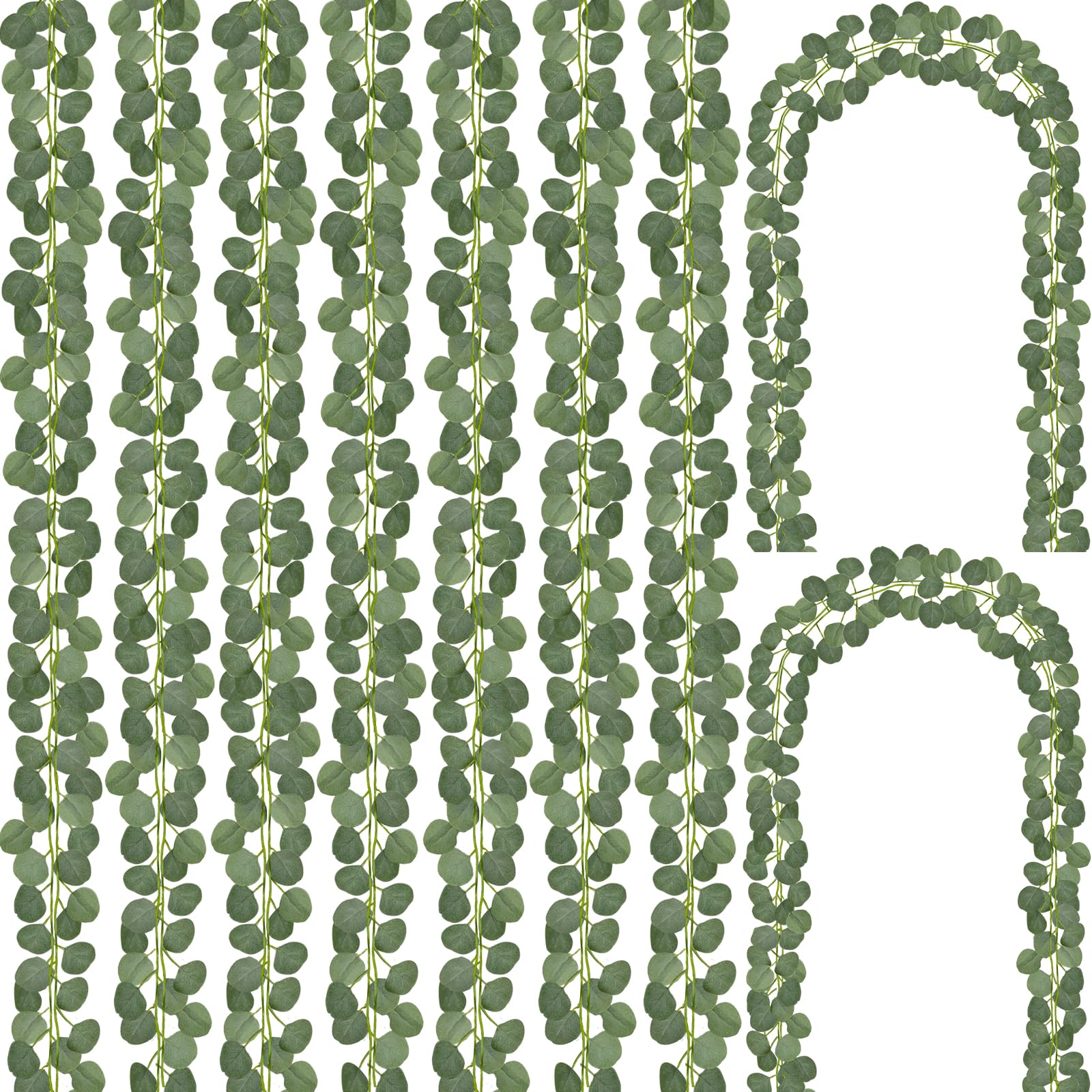 Eucalyptus garland artificial, 14 pack faux greenery vines for wedding ...