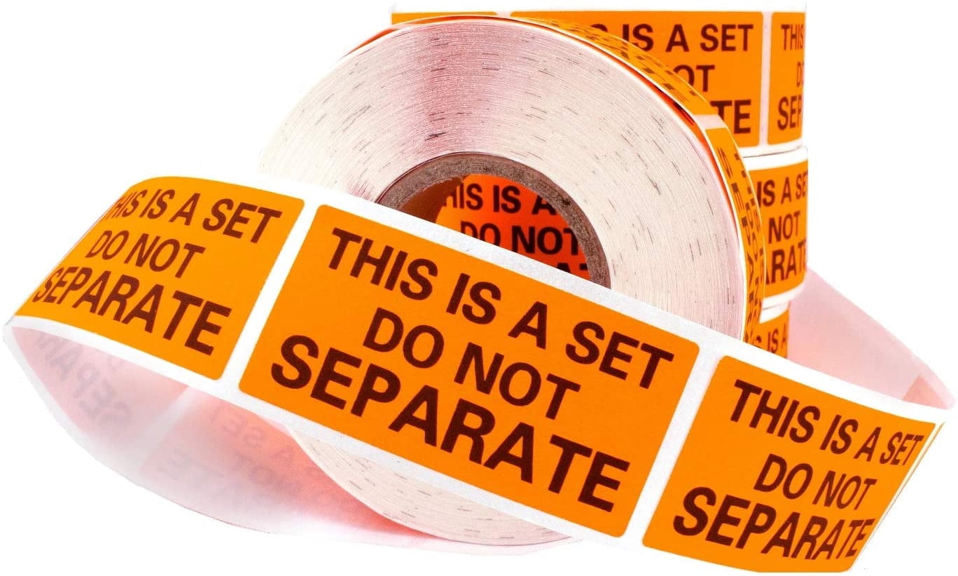 Eucatus 2" x 1" 'This Is A Set Do Not Separate' Stickers, 6 Pack ...