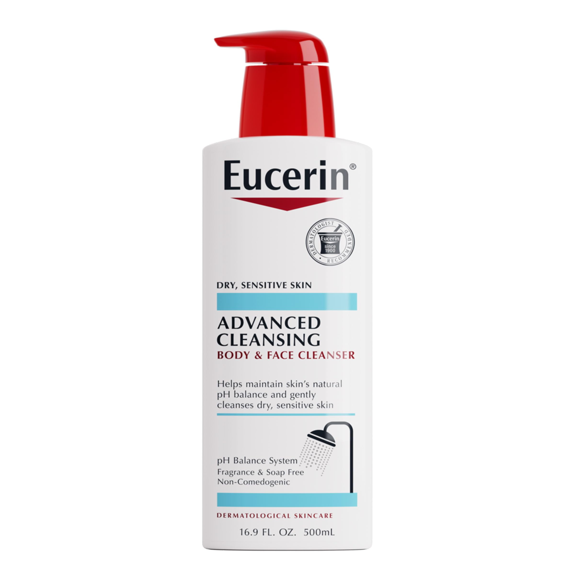 Eucerin Advanced Cleansing Body WHF2 and Face Cleanser, PH-Balanced ...