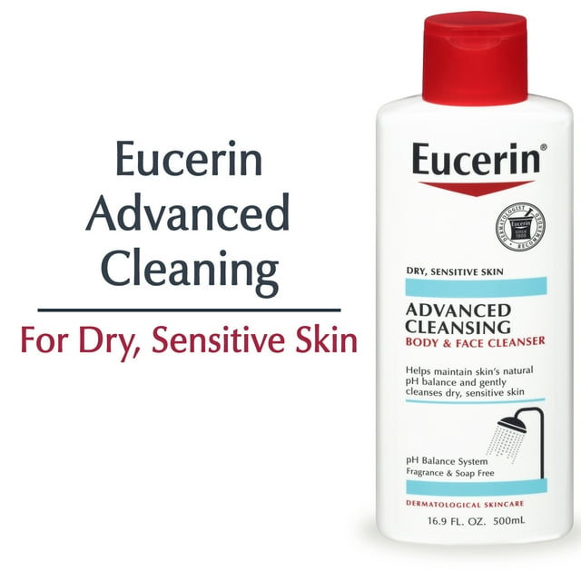 Eucerin Advanced Cleansing Body and Face Cleanser, 16.9 Fl Oz - Walmart.com