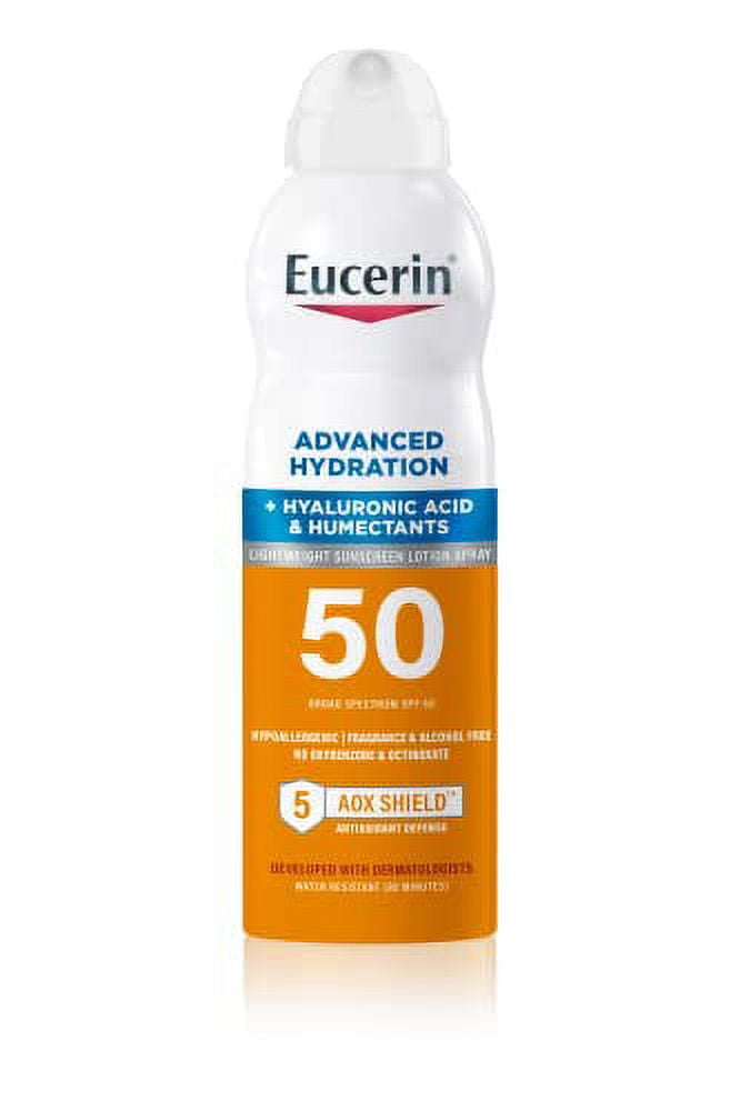 Eucerin Advanced Hydration SPF 50 Sunscreen Spray, Lightweight ...