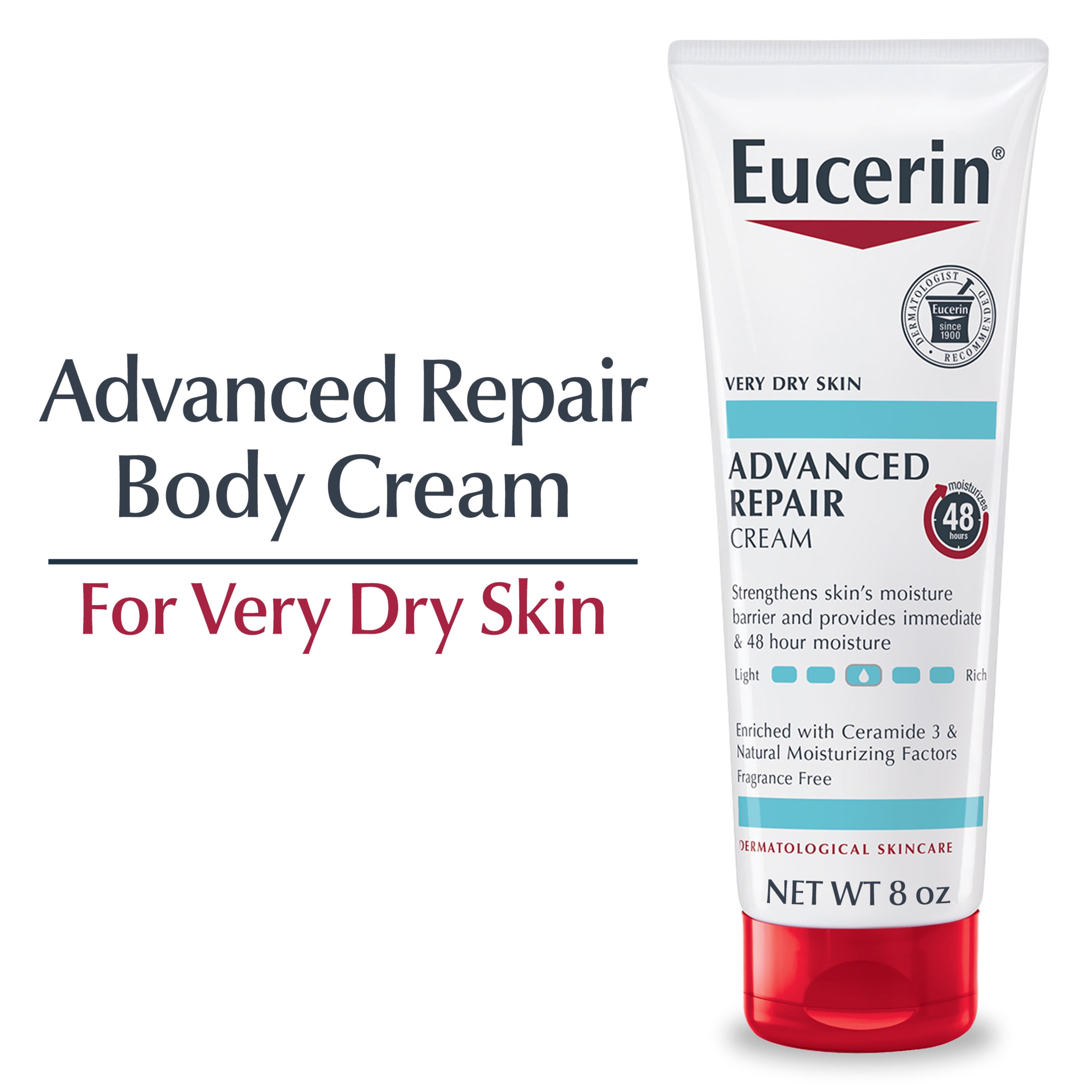 Eucerin Advanced Repair Body Cream, Fragrance Free, 8 oz Tube - Walmart.com