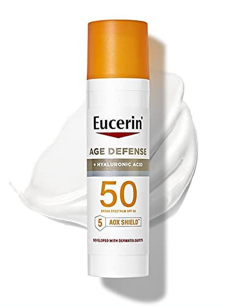 Eucerin SPF 50 Facial Sun Age Defense Sunscreen Lotion w/ Hyaluronic ...