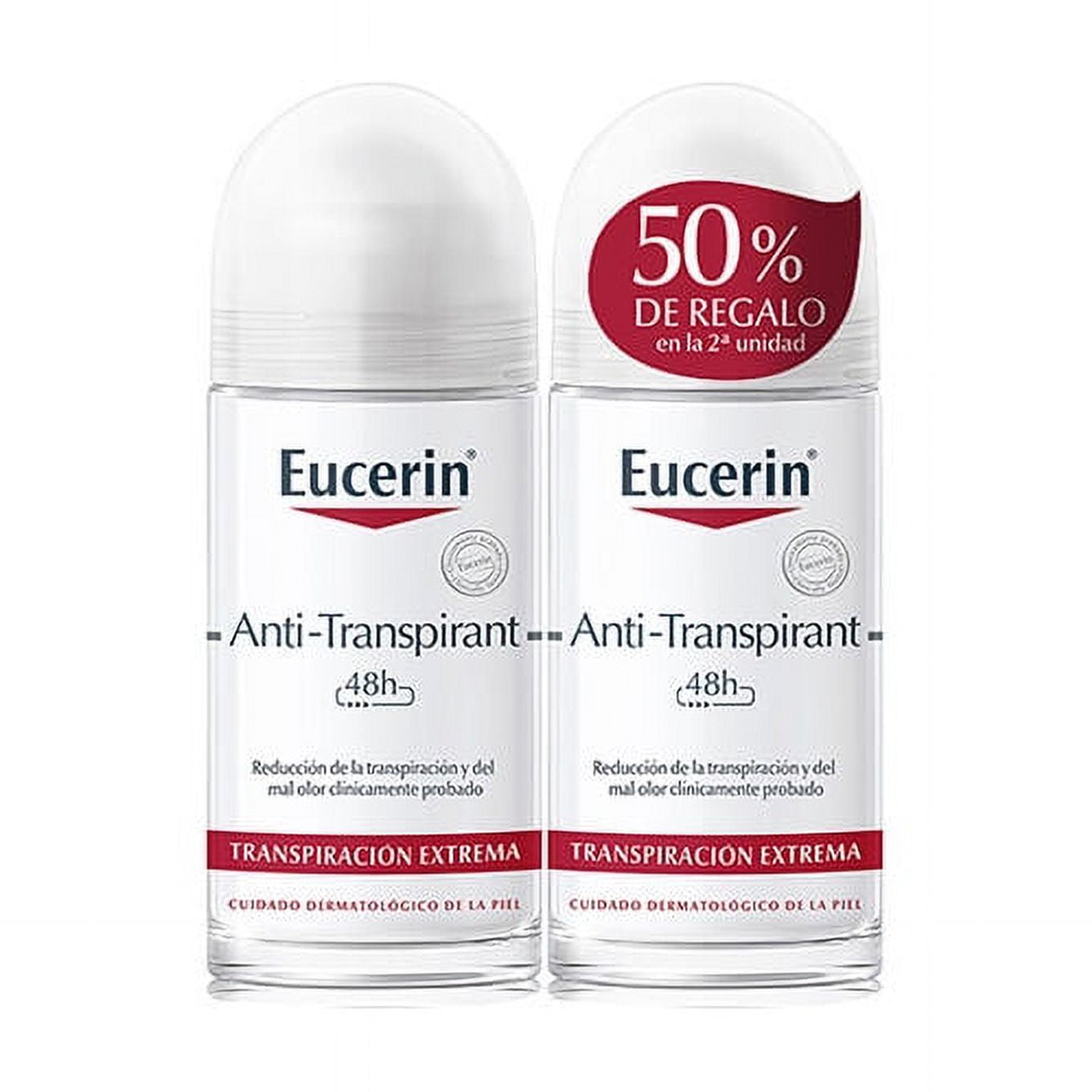 Eucerin Anti-Transpirant Deodorant Roll-On – 2x50ml | Clinical Strength ...