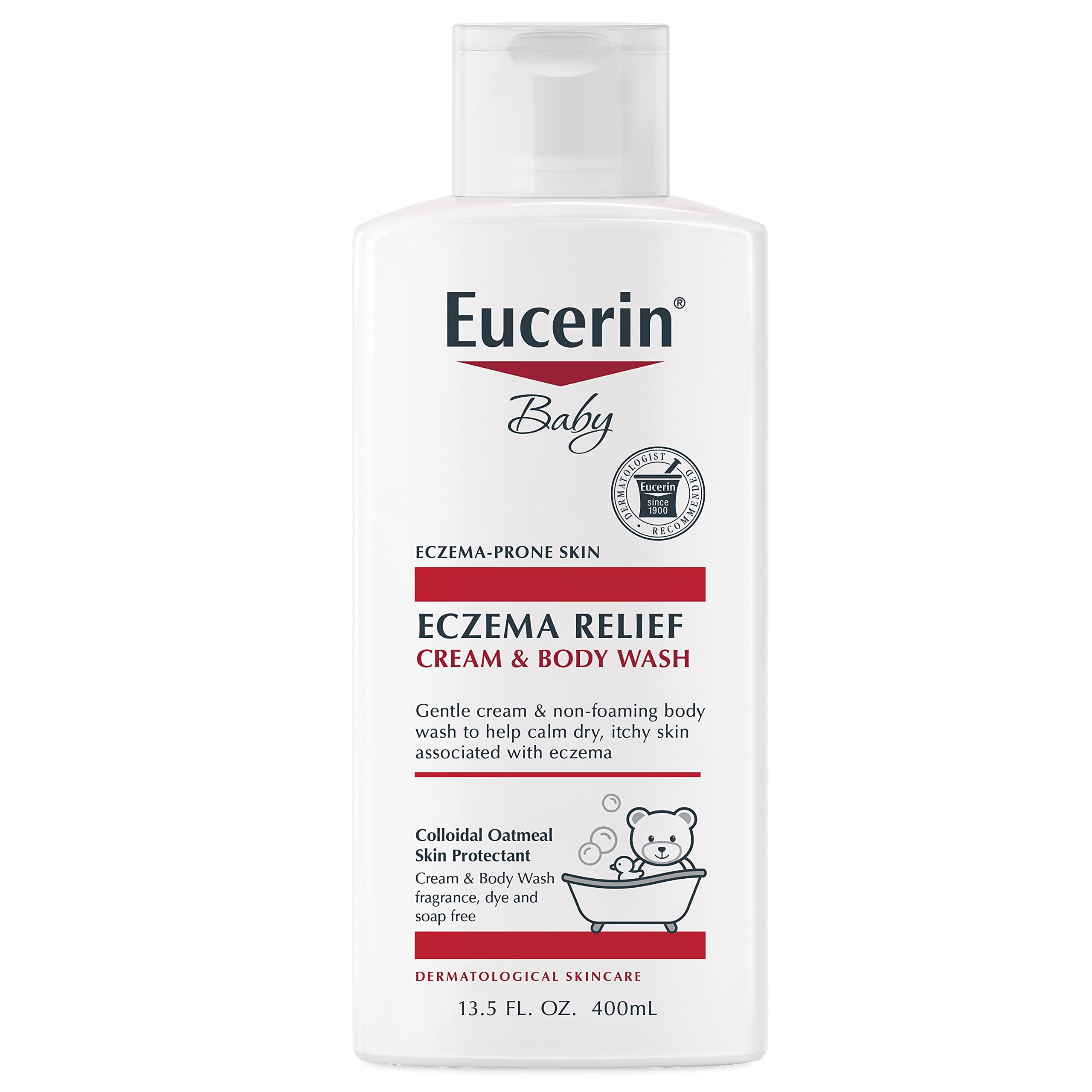 Eucerin Baby Eczema Relief Cream Body Wash, Fragrance Free Eczema Body ...