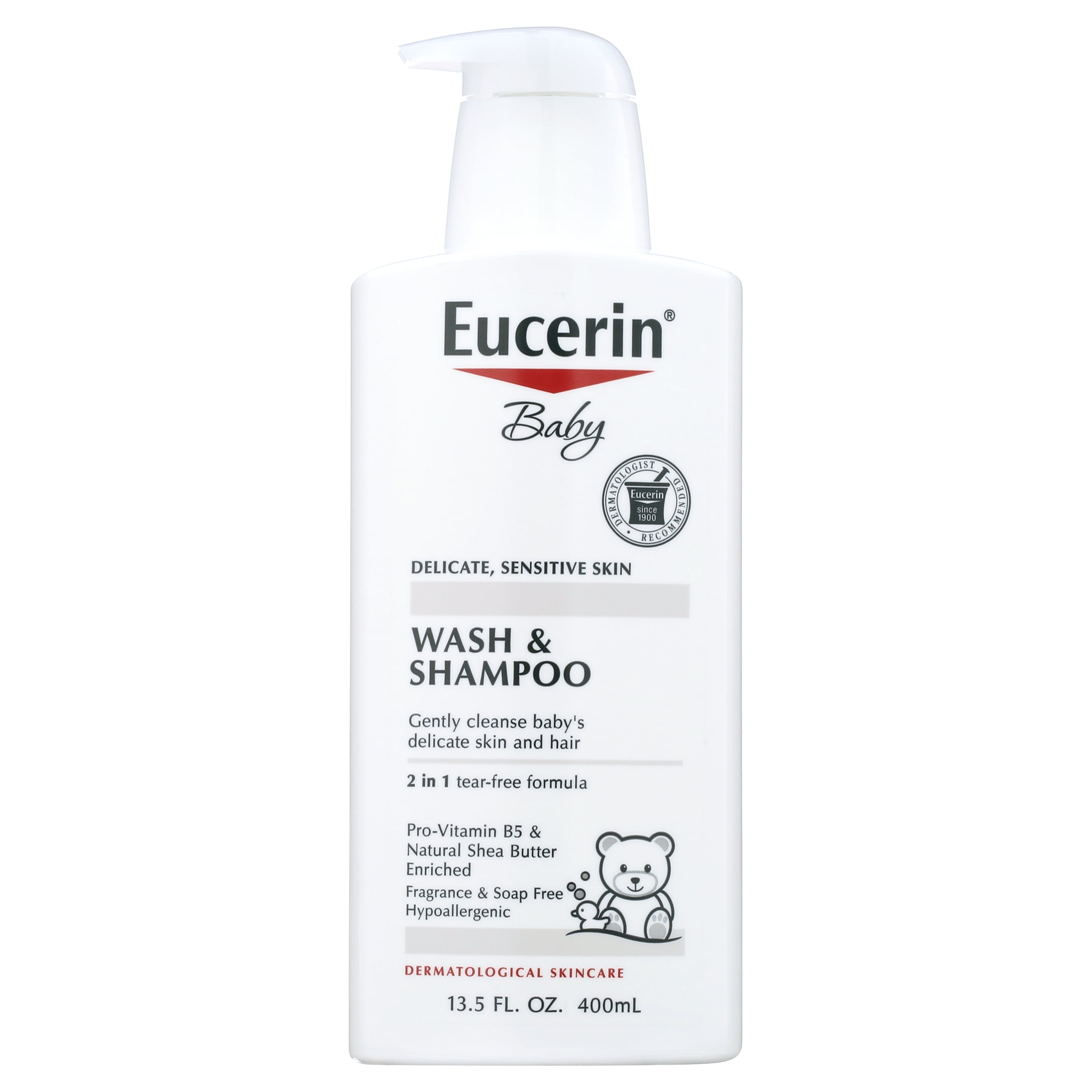 Eucerin Baby Unscented Baby Shampoo and Body Wash, Tear Free Baby ...