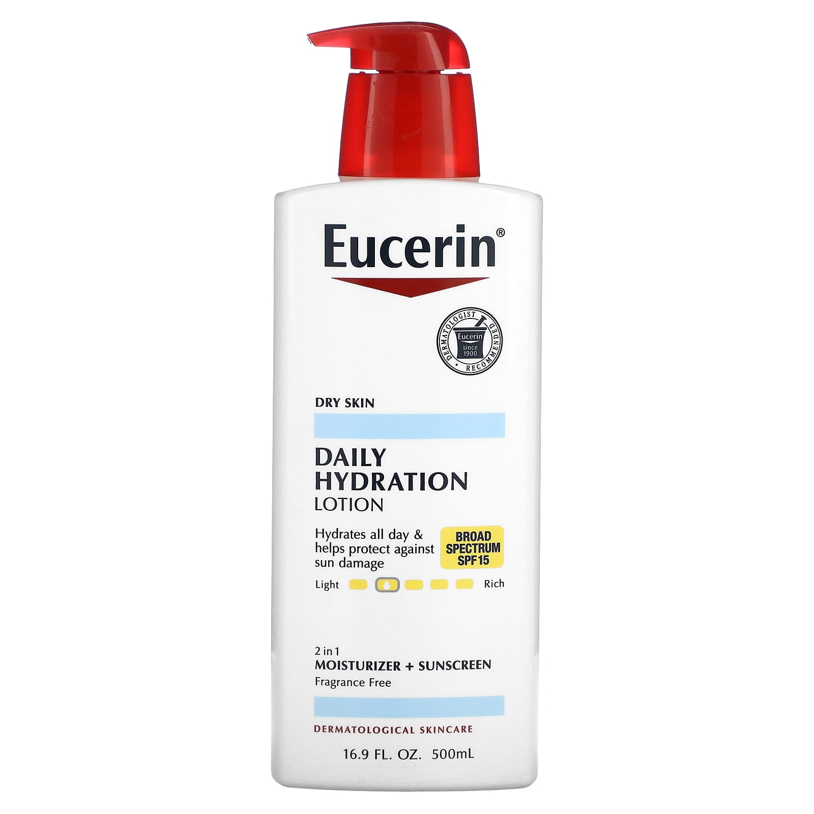 Eucerin, Daily Hydration Lotion, SPF 15, Fragrance Free, 16.9 fl oz ...