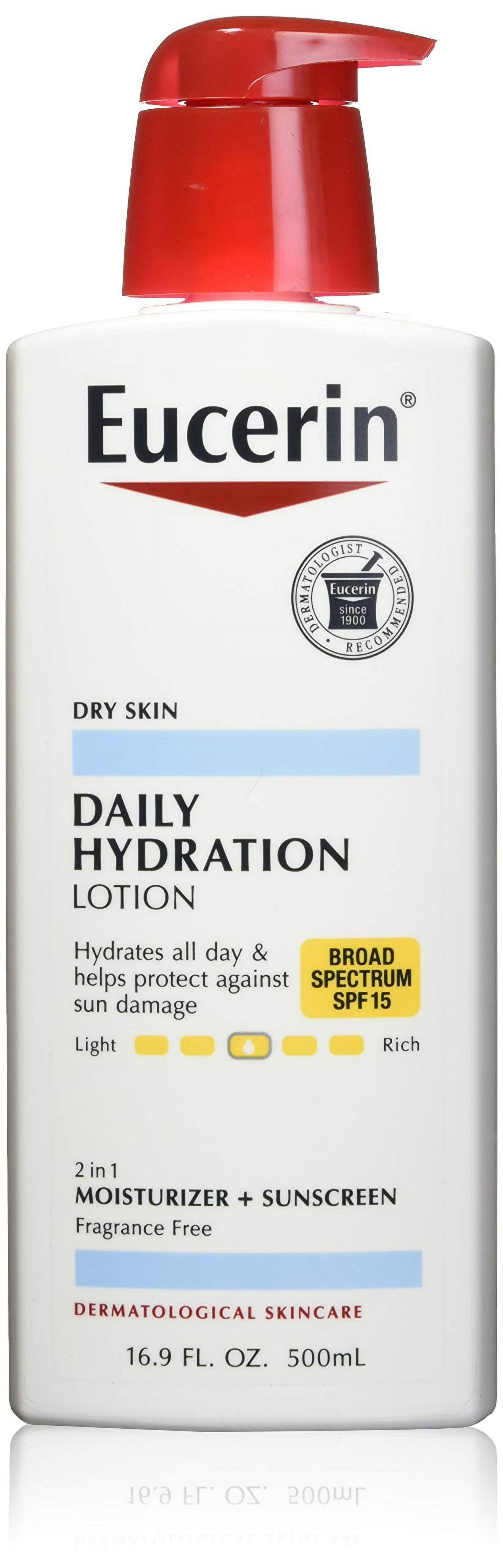Eucerin Daily Hydration Moisturizer & Sunscreen Lotion SPF 15 16.9 oz ...