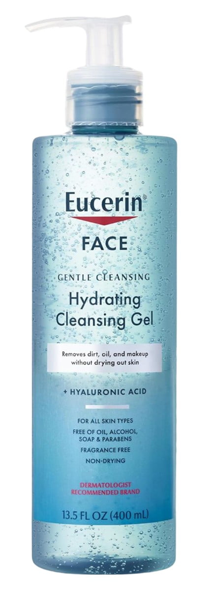 Eucerin Face Hydrating Cleansing Gel 13.5oz Pump (Pack of 3) - Walmart.com