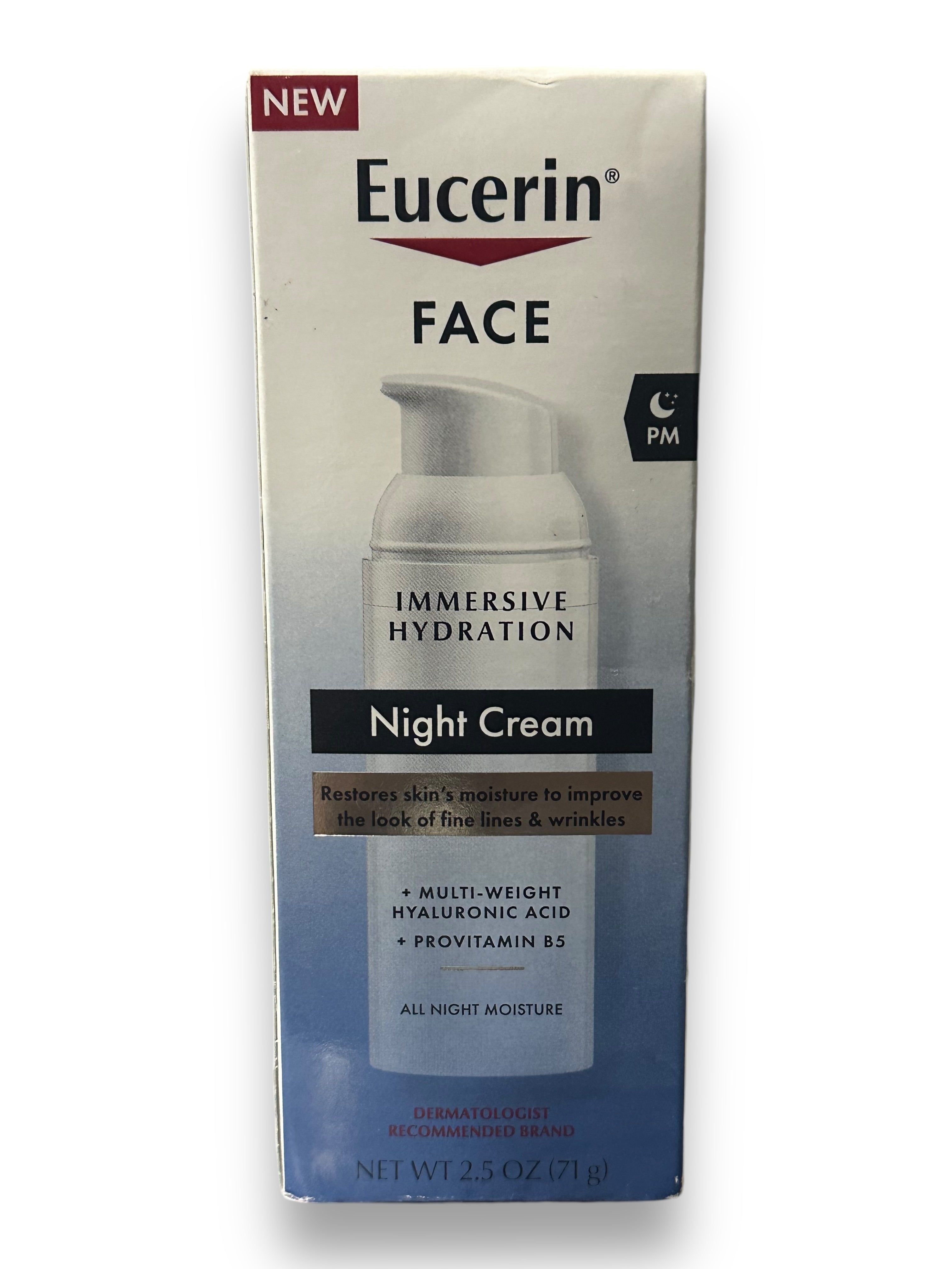 Eucerin Face Hydration Night Cream, Hyaluronic Acid and Provitamin B5 ...