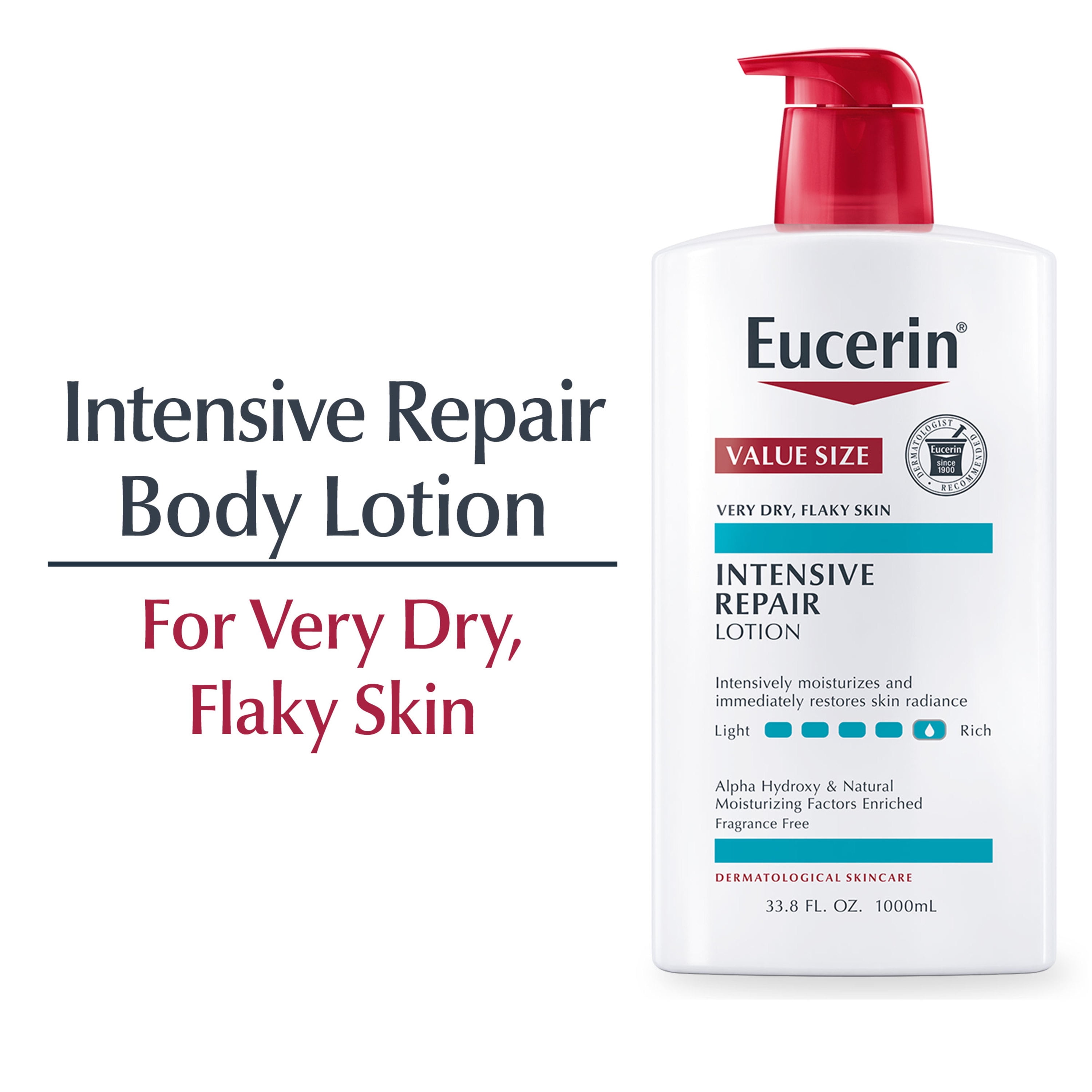 Eucerin Intensive Repair Body Lotion, Fragrance Free, 33.8 fl oz Bottle ...