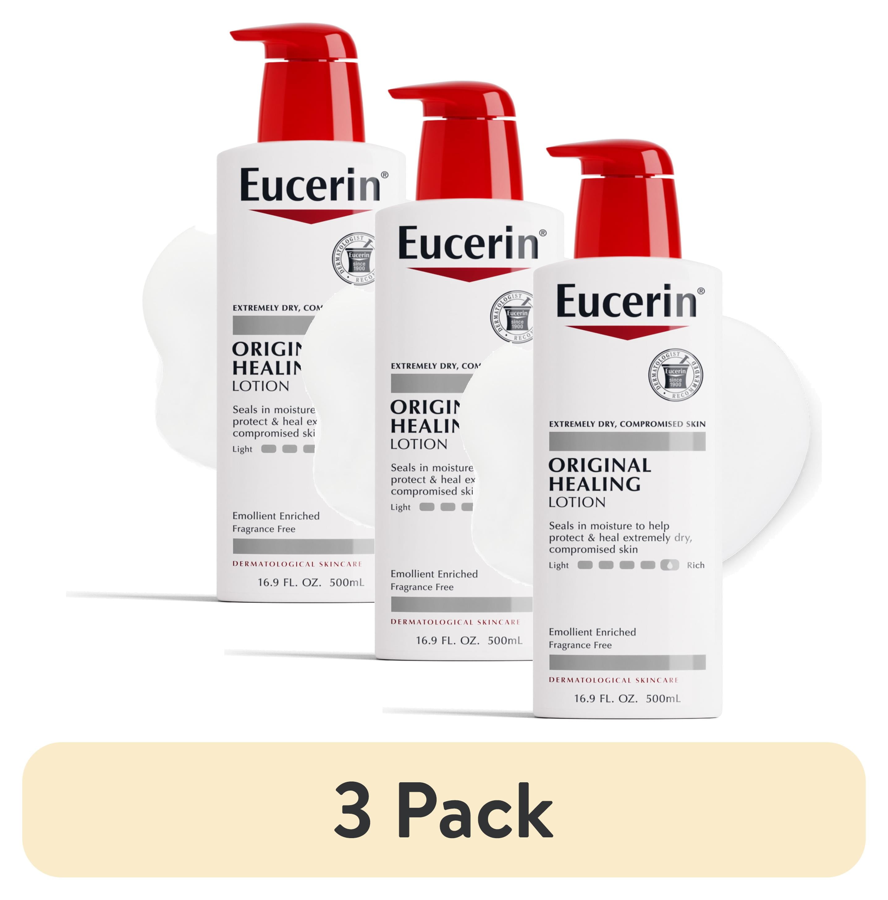 (3 pack) Eucerin Original Healing Body Lotion, Fragrance Free, 16.9 fl ...