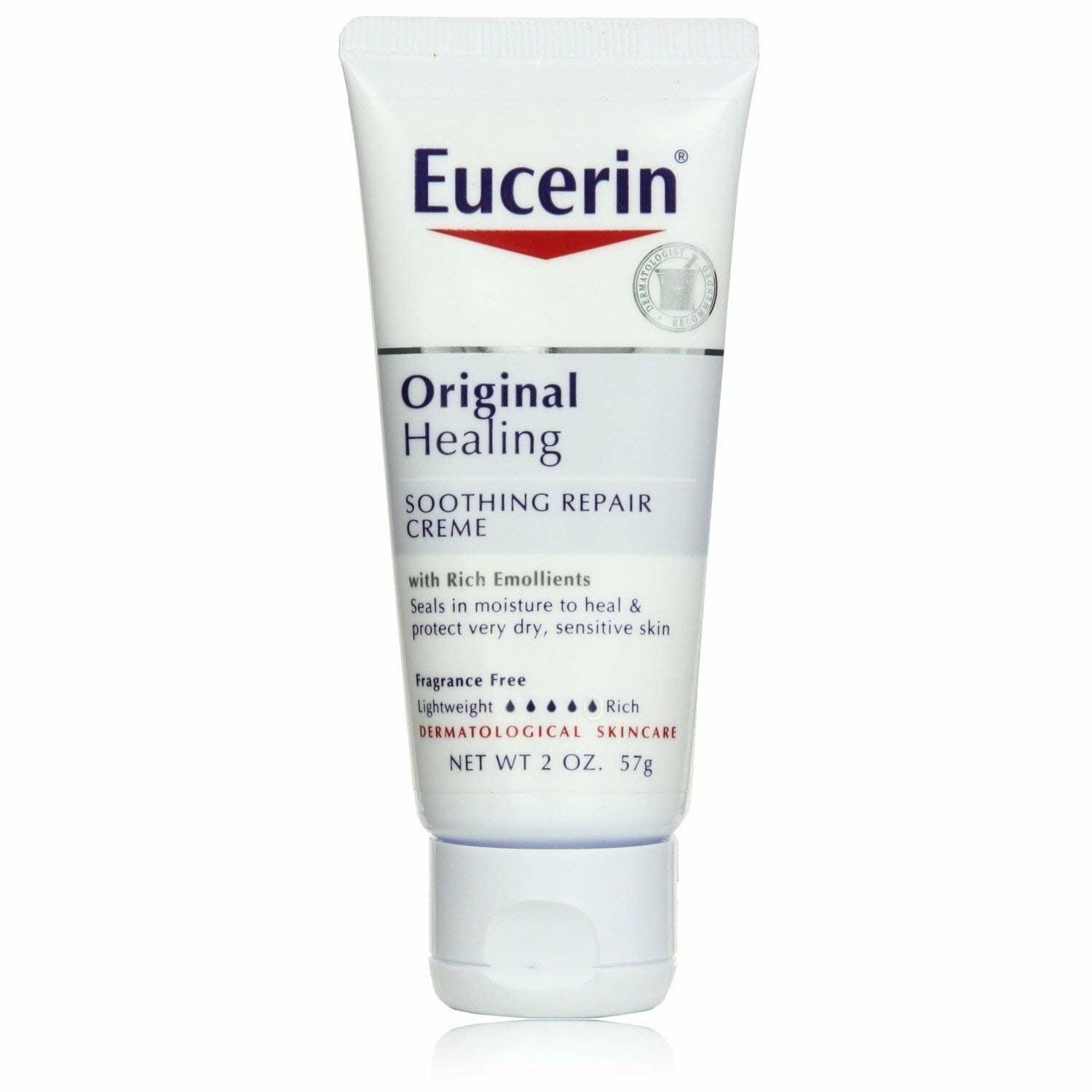 Eucerin Original Healing & Emollient Rich Creme Fragrance Free, 2oz, 2 ...