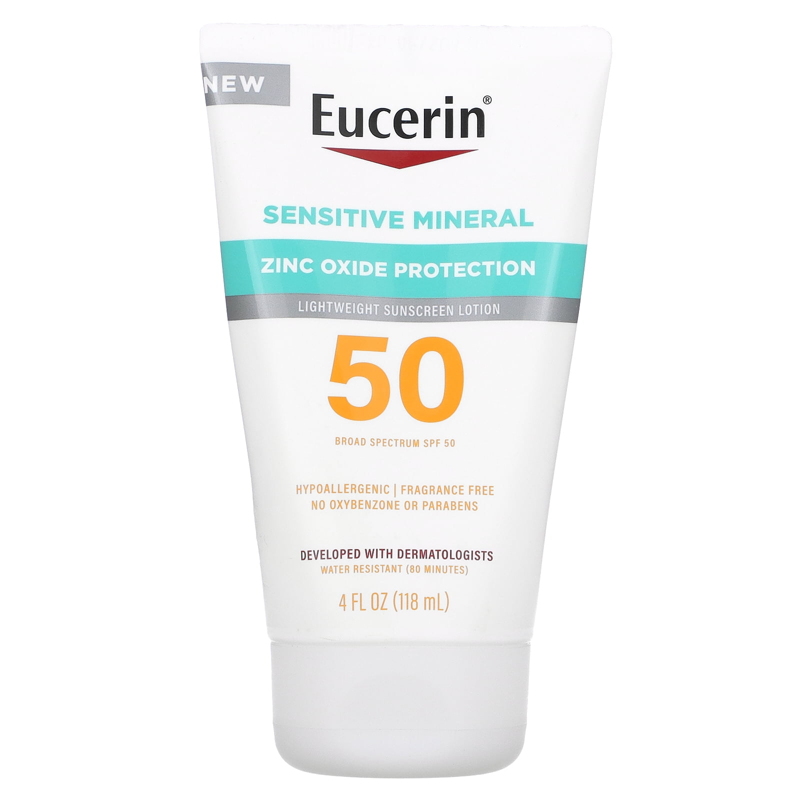 Eucerin, Sensitive Mineral, Lightweight Sunscreen Lotion, SPF 50 ...