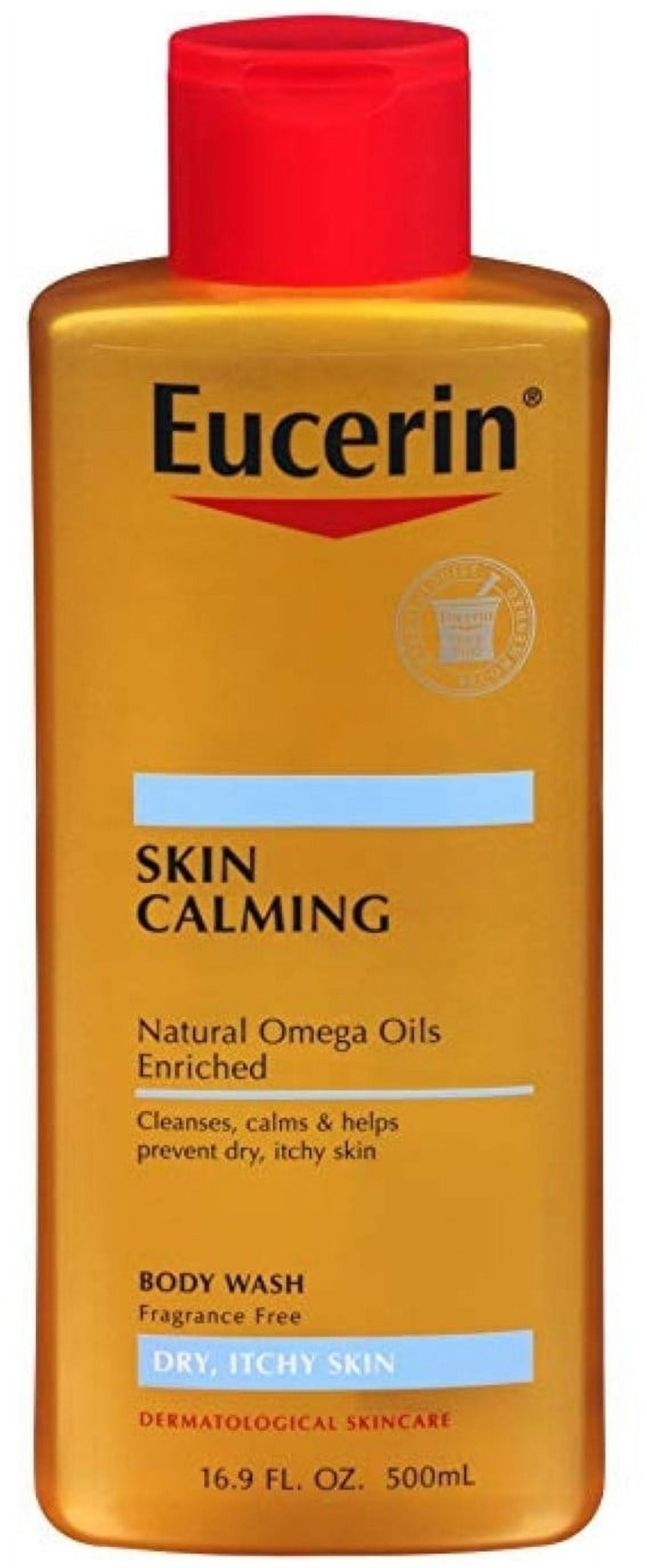 Eucerin Skin Calming Natural Omega Oils Body Wash, 16.9 oz (Pack of 2 ...